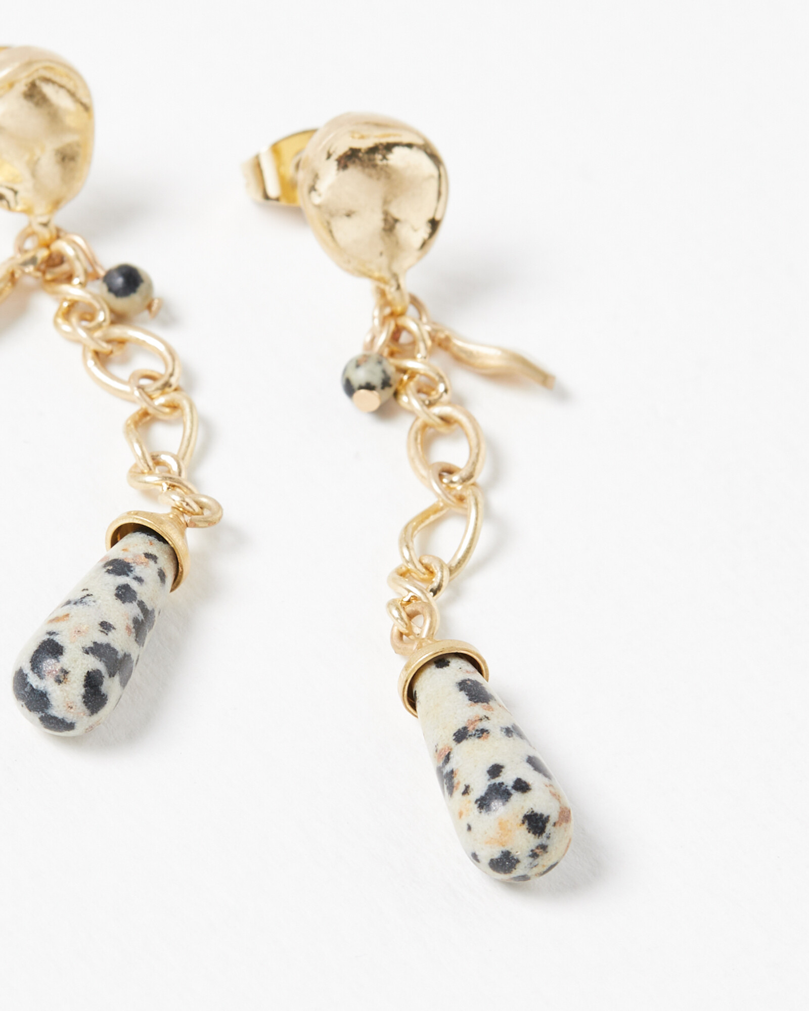 Elsa Stone & Disc Drop Earrings | Oliver Bonas