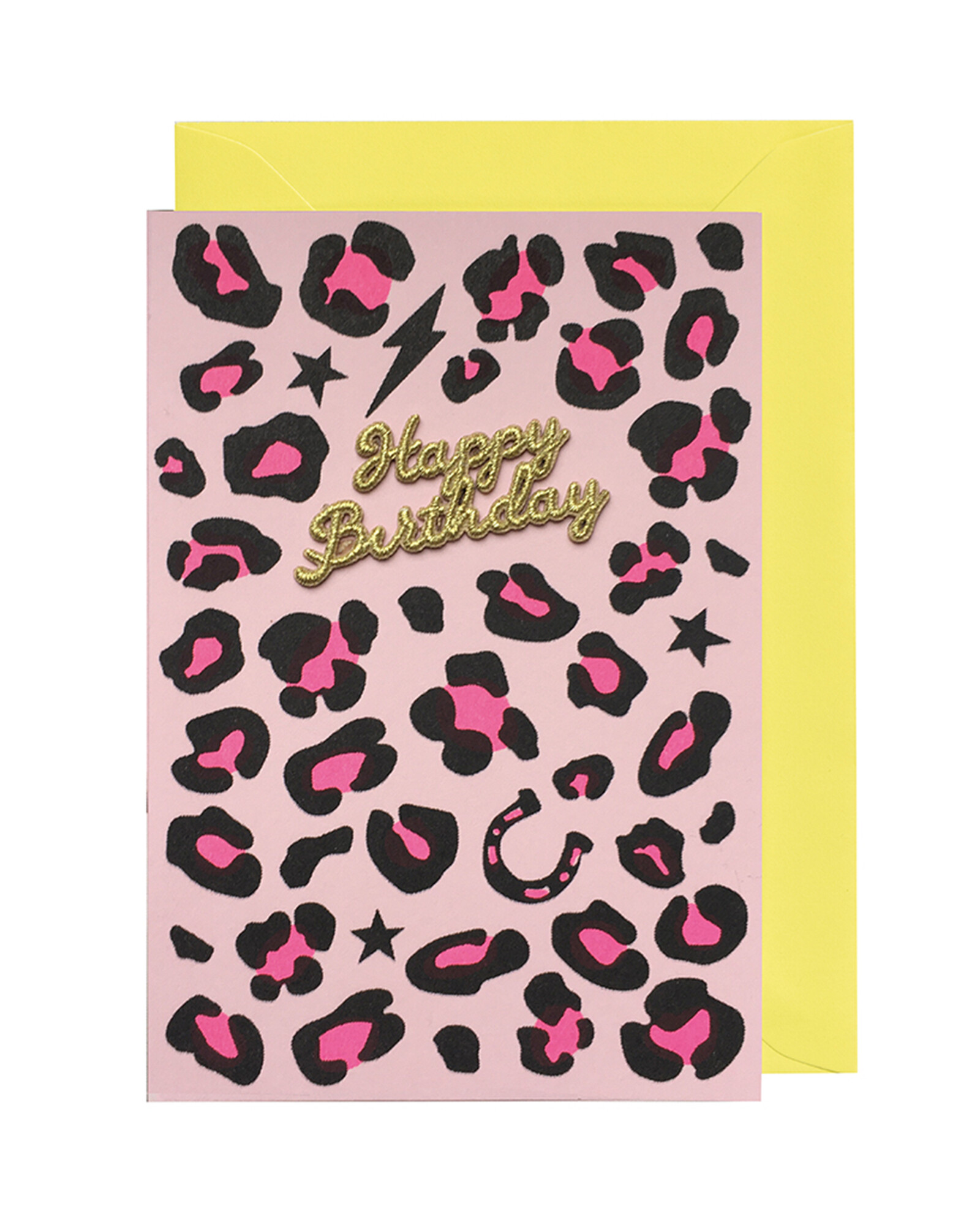 Pink Leopard Print Patch Birthday Card | Oliver Bonas