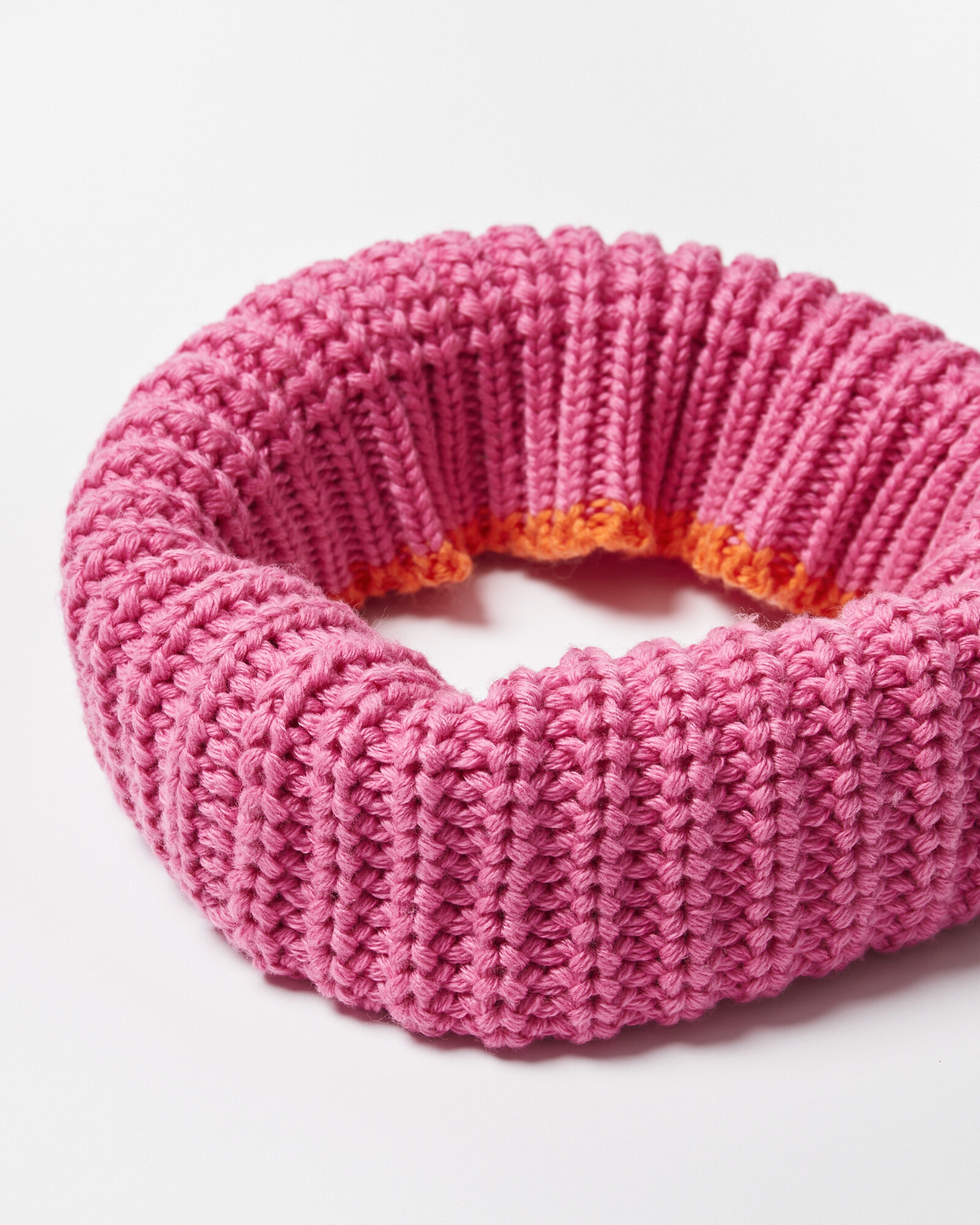 Chunky Stripe Pink & Orange Knitted Snood | Oliver Bonas