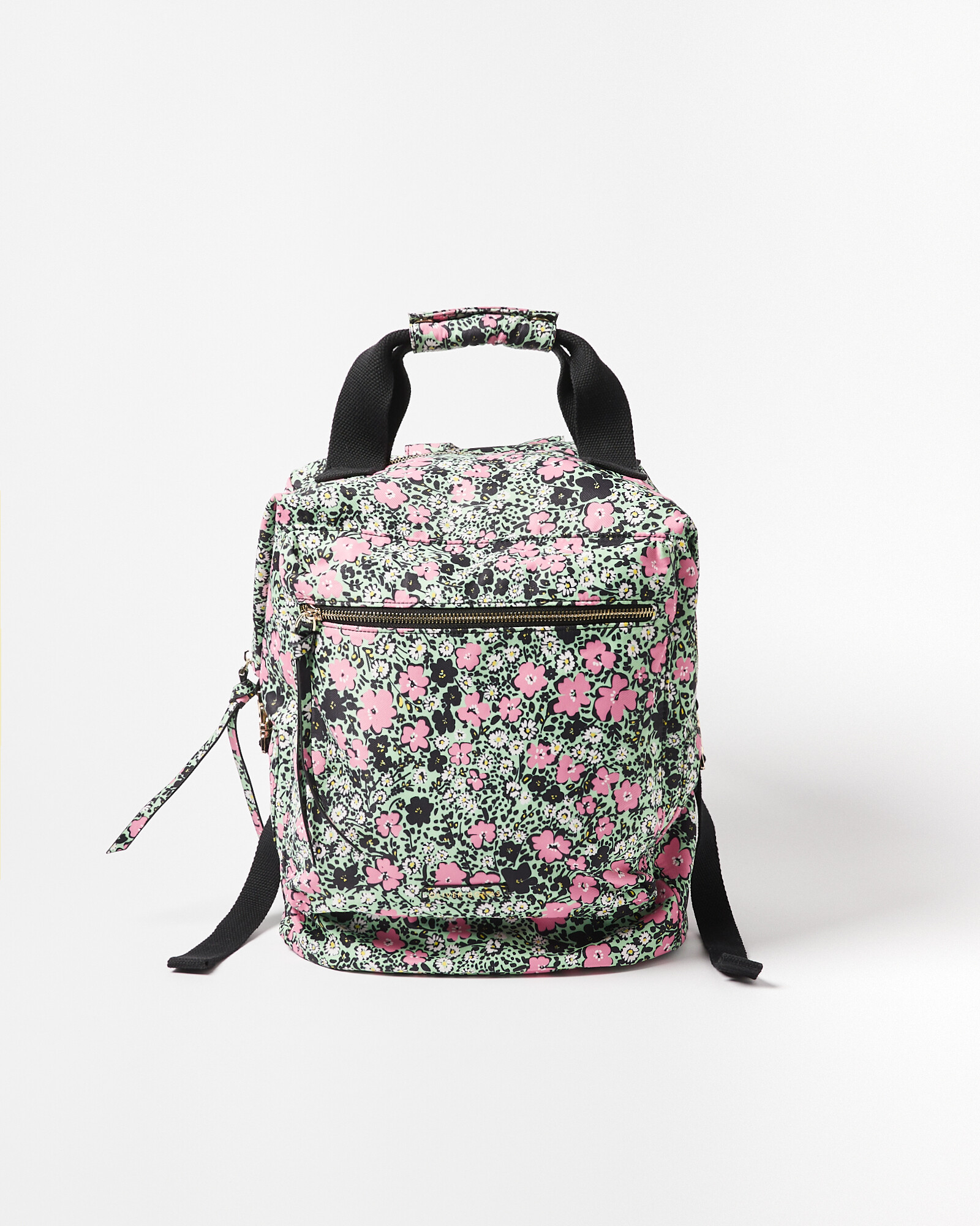 Bold Floral Print Green Slouch Backpack | Oliver Bonas