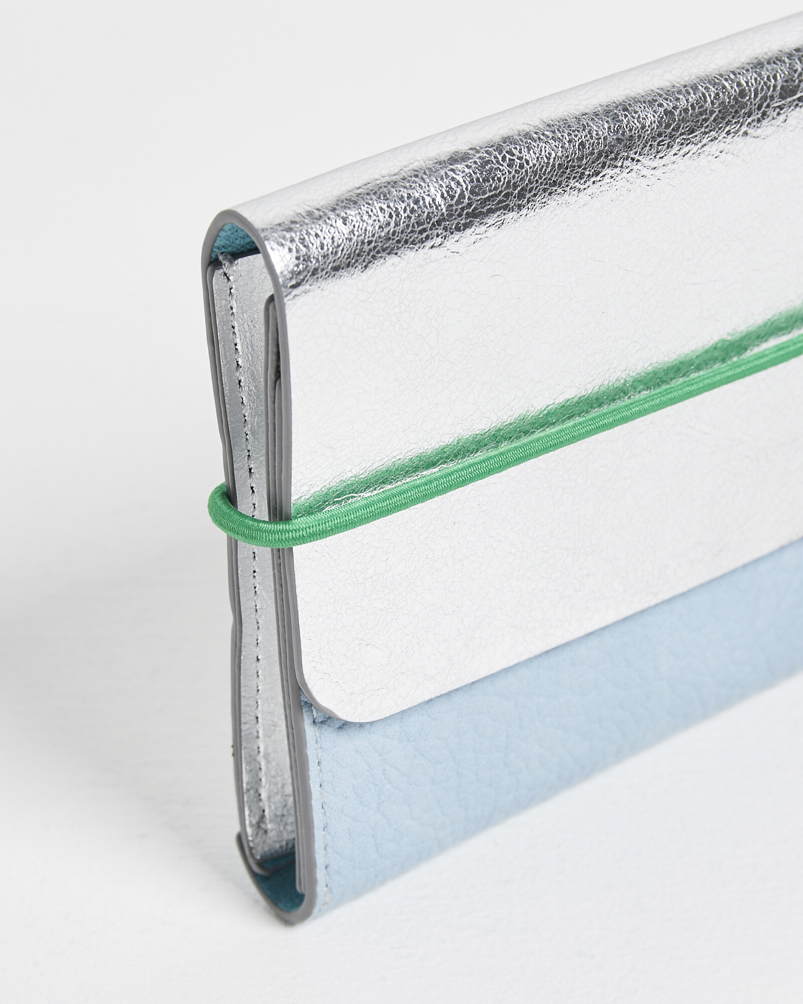 Janey Triple Tone Silver Pouch | Oliver Bonas