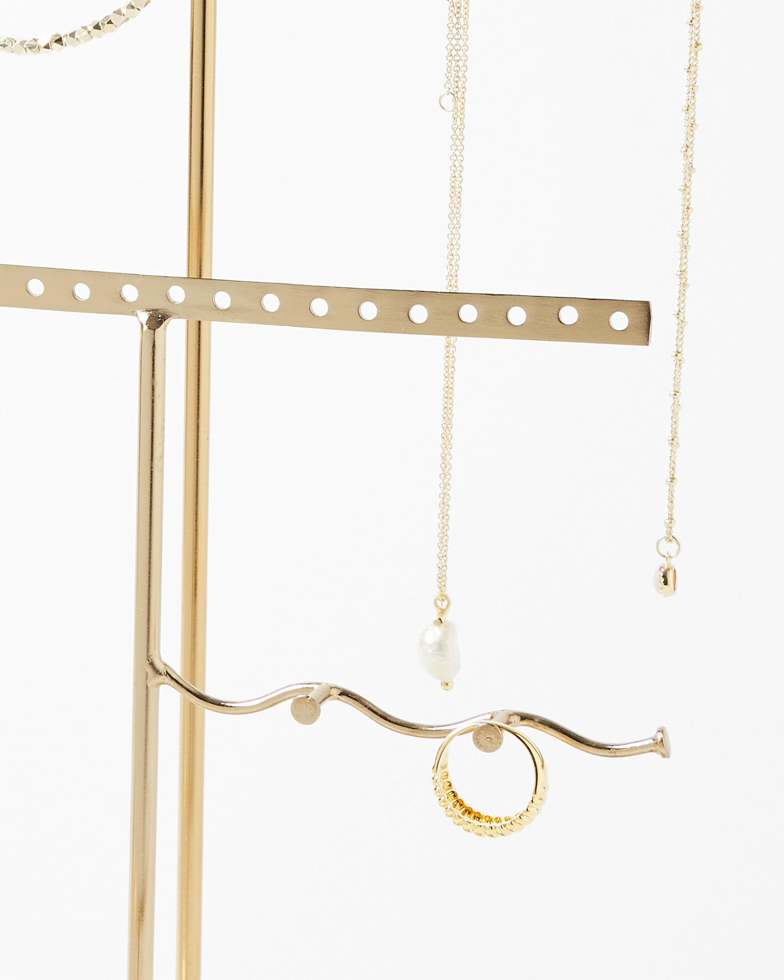 Gold Metal & Marble Wiggle Jewellery Stand | Oliver Bonas