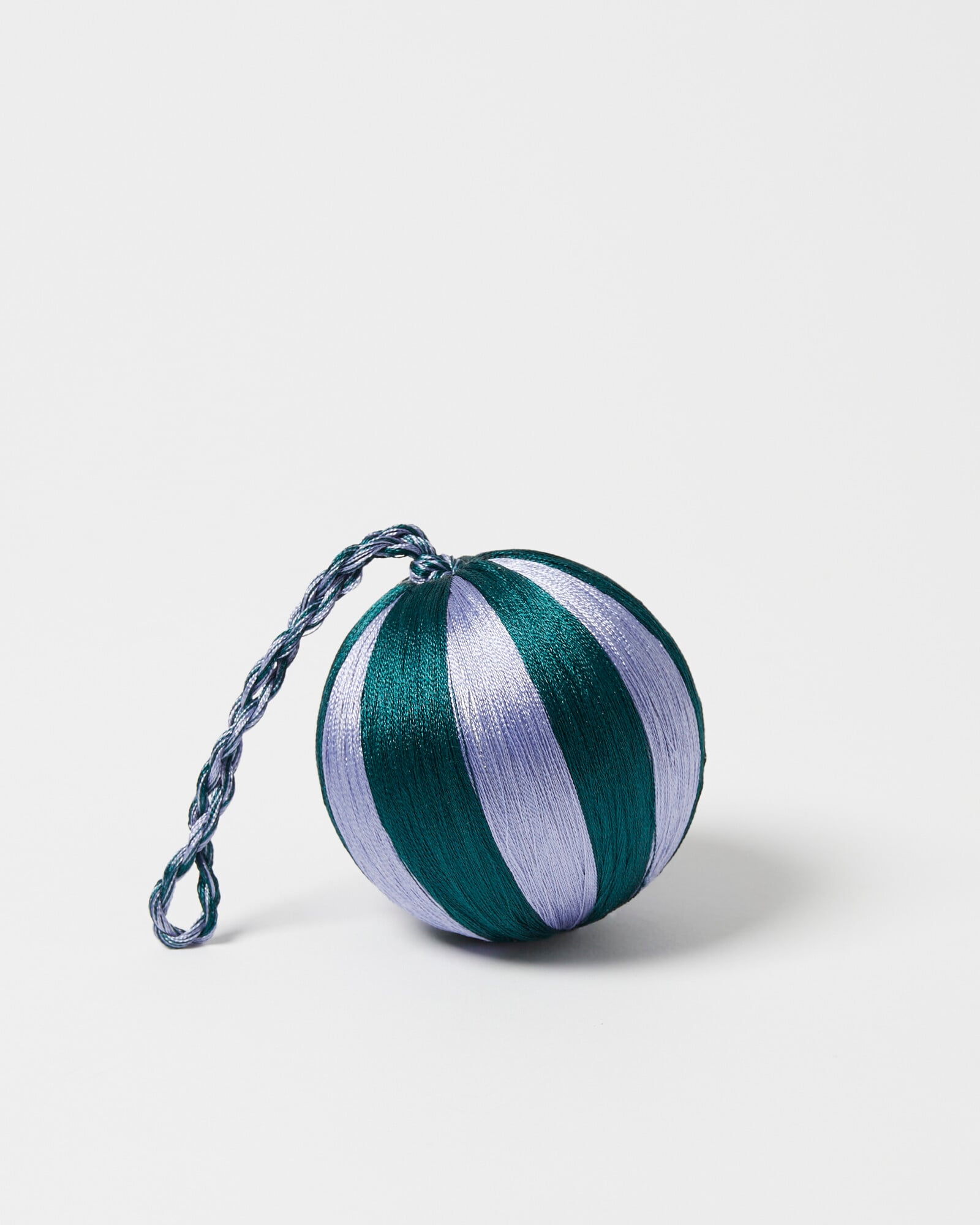 Wrapped Thread Blue & Lilac Christmas Tree Bauble Medium | Oliver Bonas