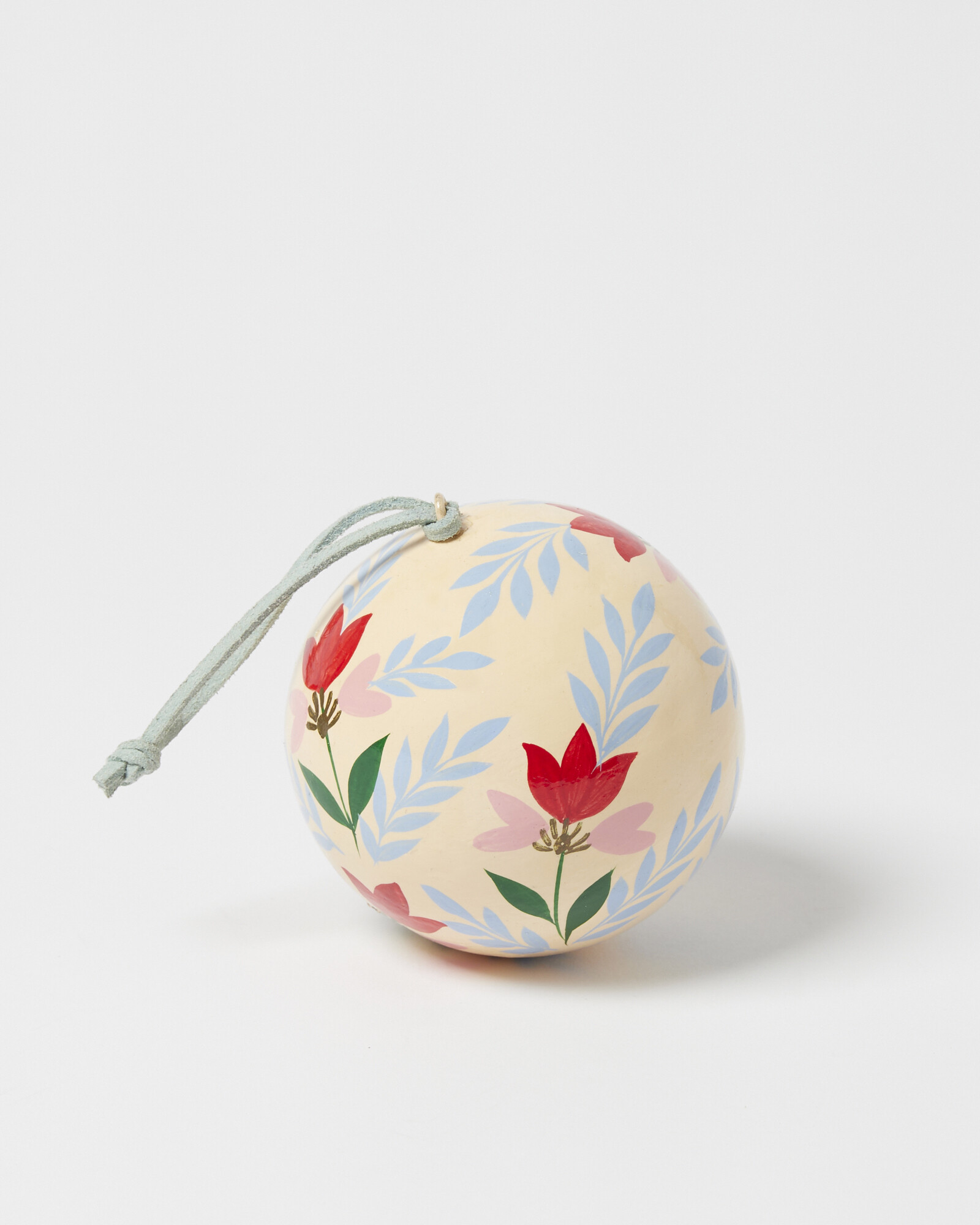 Hand Painted Floral White Paper Mache Christmas Tree Decoration ...