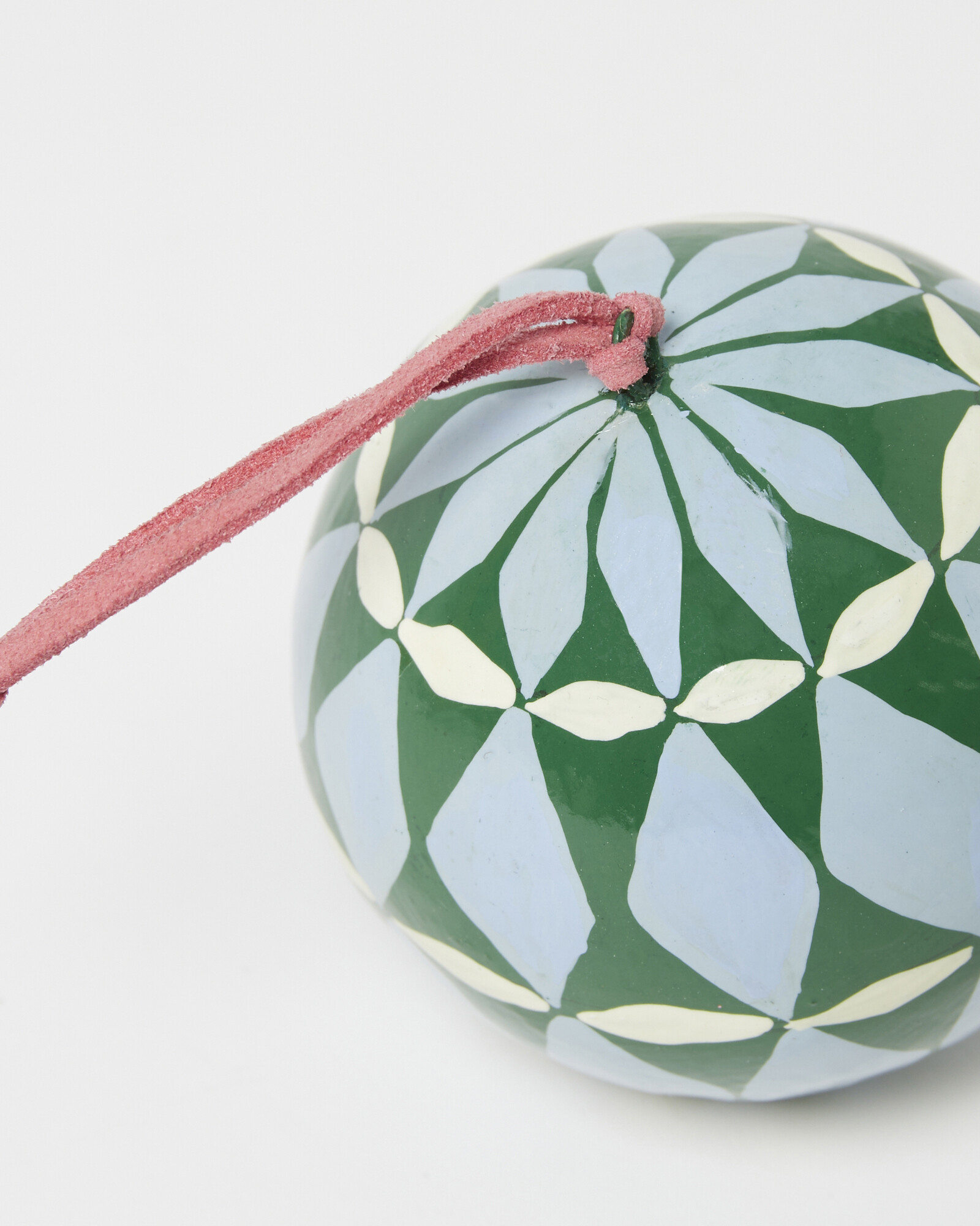 Hand Painted Floral Blue Paper Mache Christmas Tree Decoration | Oliver ...