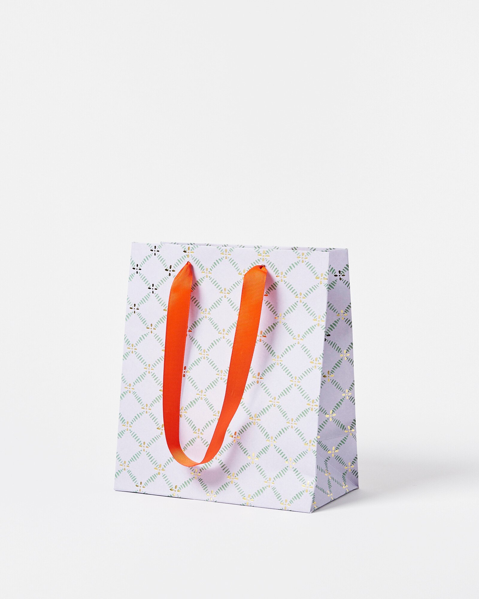 Diamond Print White Gift Bag Medium | Oliver Bonas