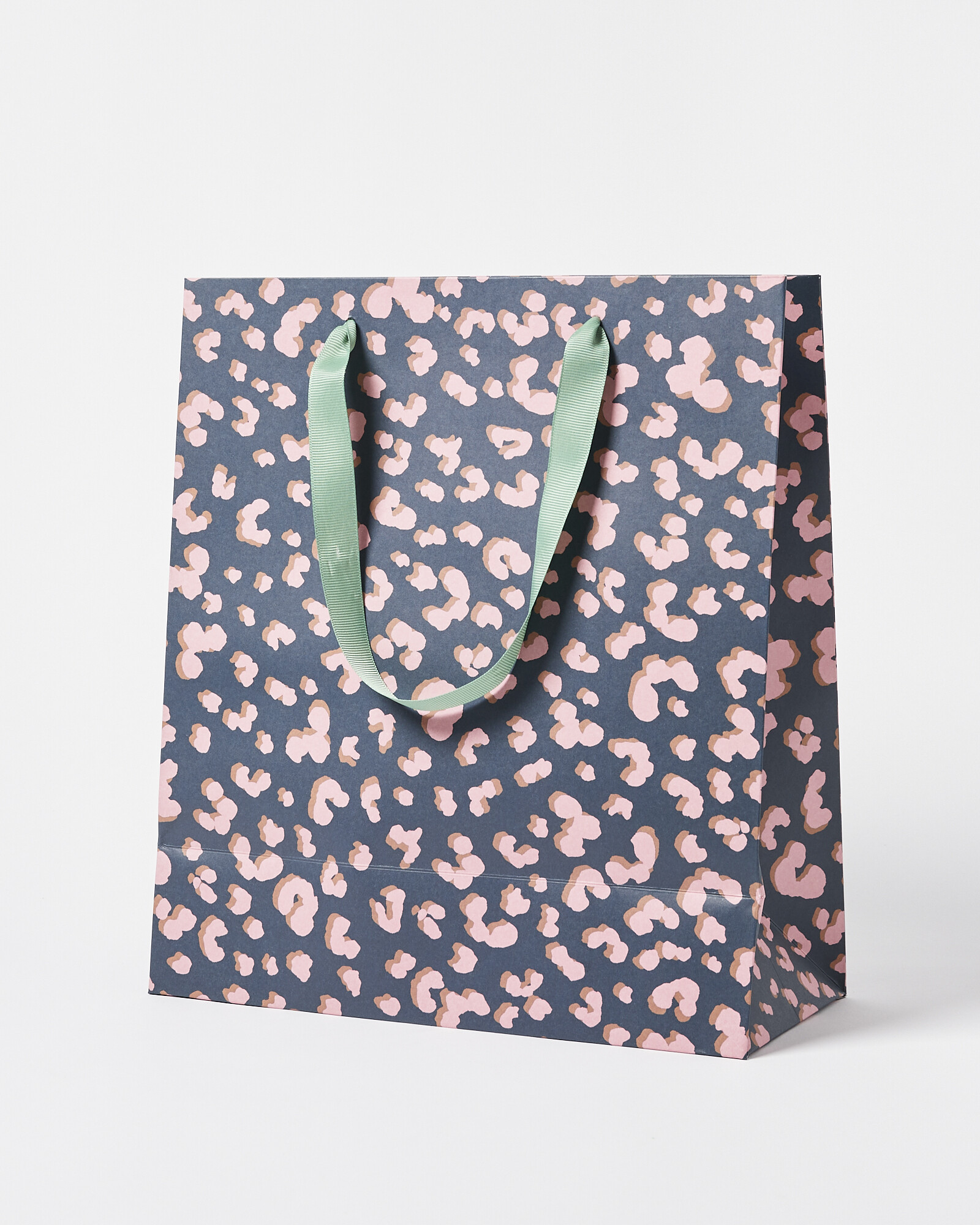 Leopard Print Blue Gift Bag Large | Oliver Bonas