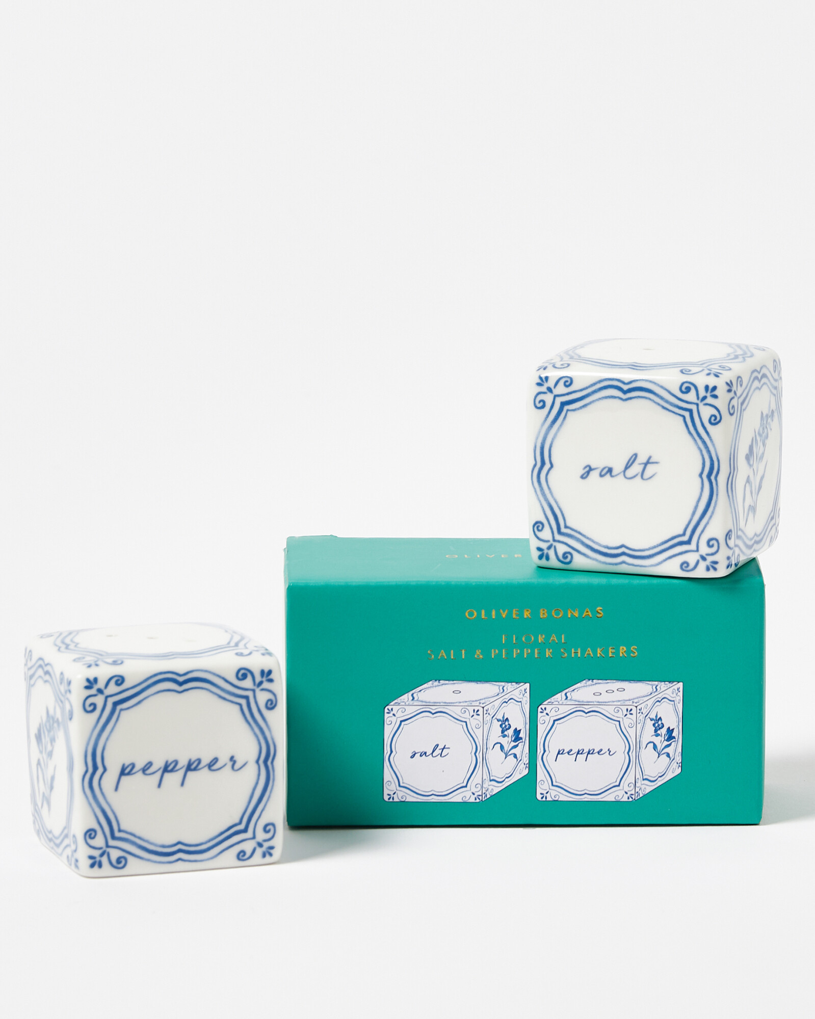 Floral Cube Salt & Pepper Shakers | Oliver Bonas