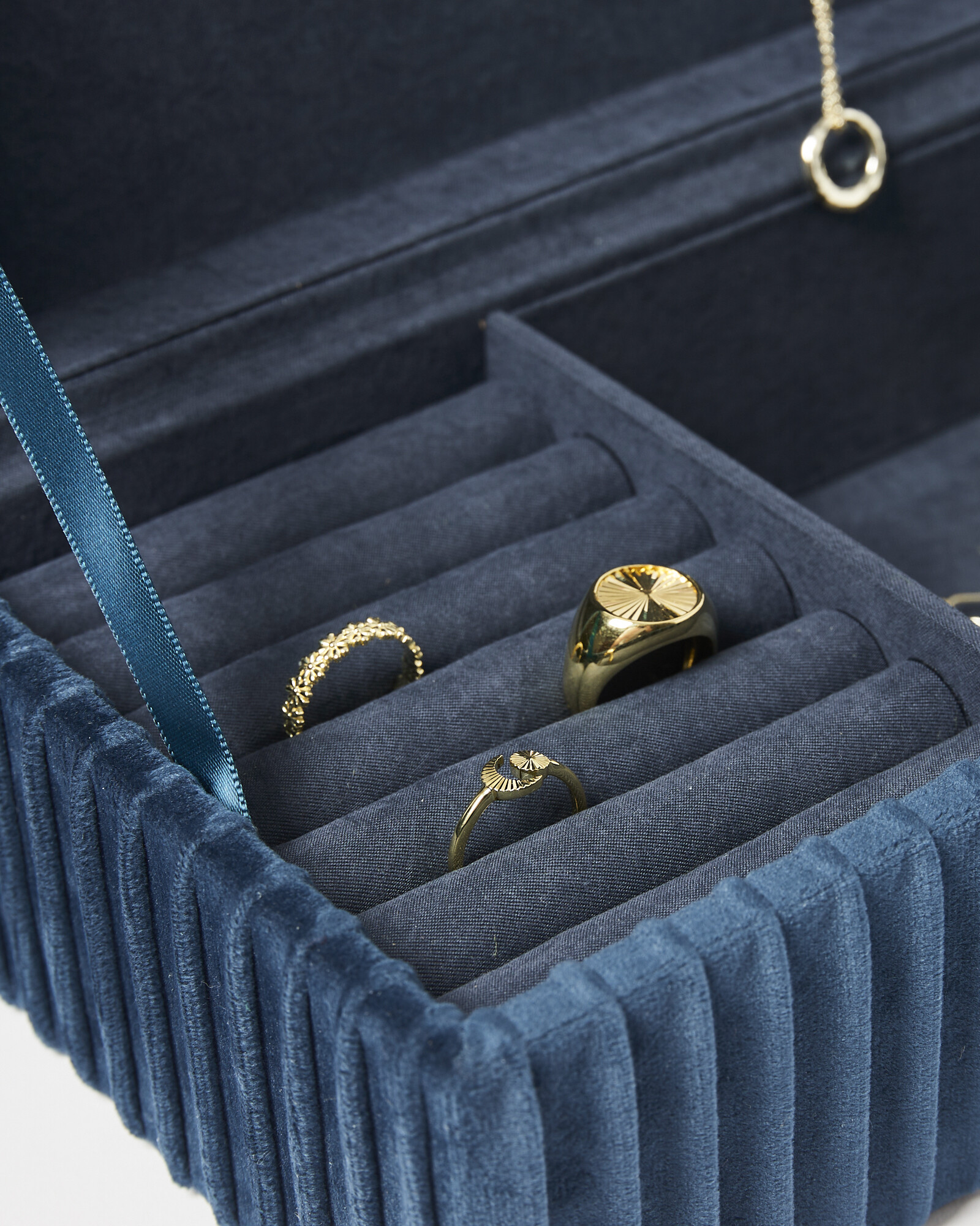 Trinity Blue Velvet Jewellery Box Large | Oliver Bonas IE
