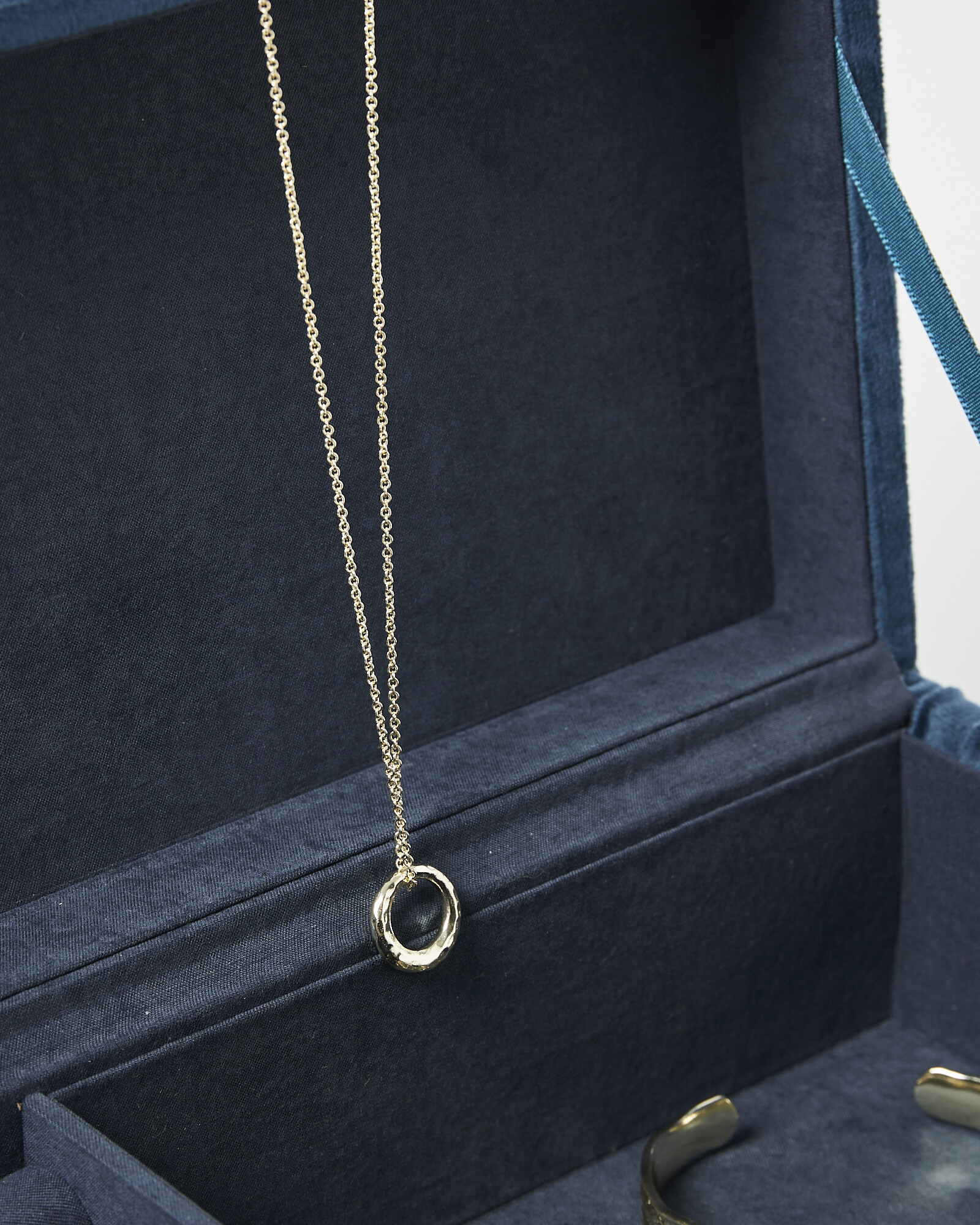 Trinity Blue Velvet Jewellery Box Large | Oliver Bonas