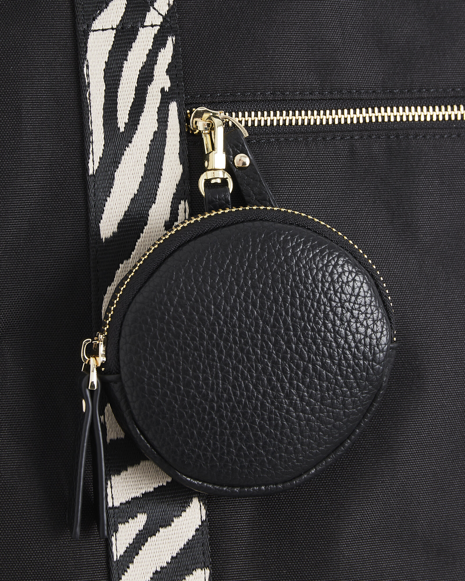 Olivia Zebra Print Black Backpack | Oliver Bonas