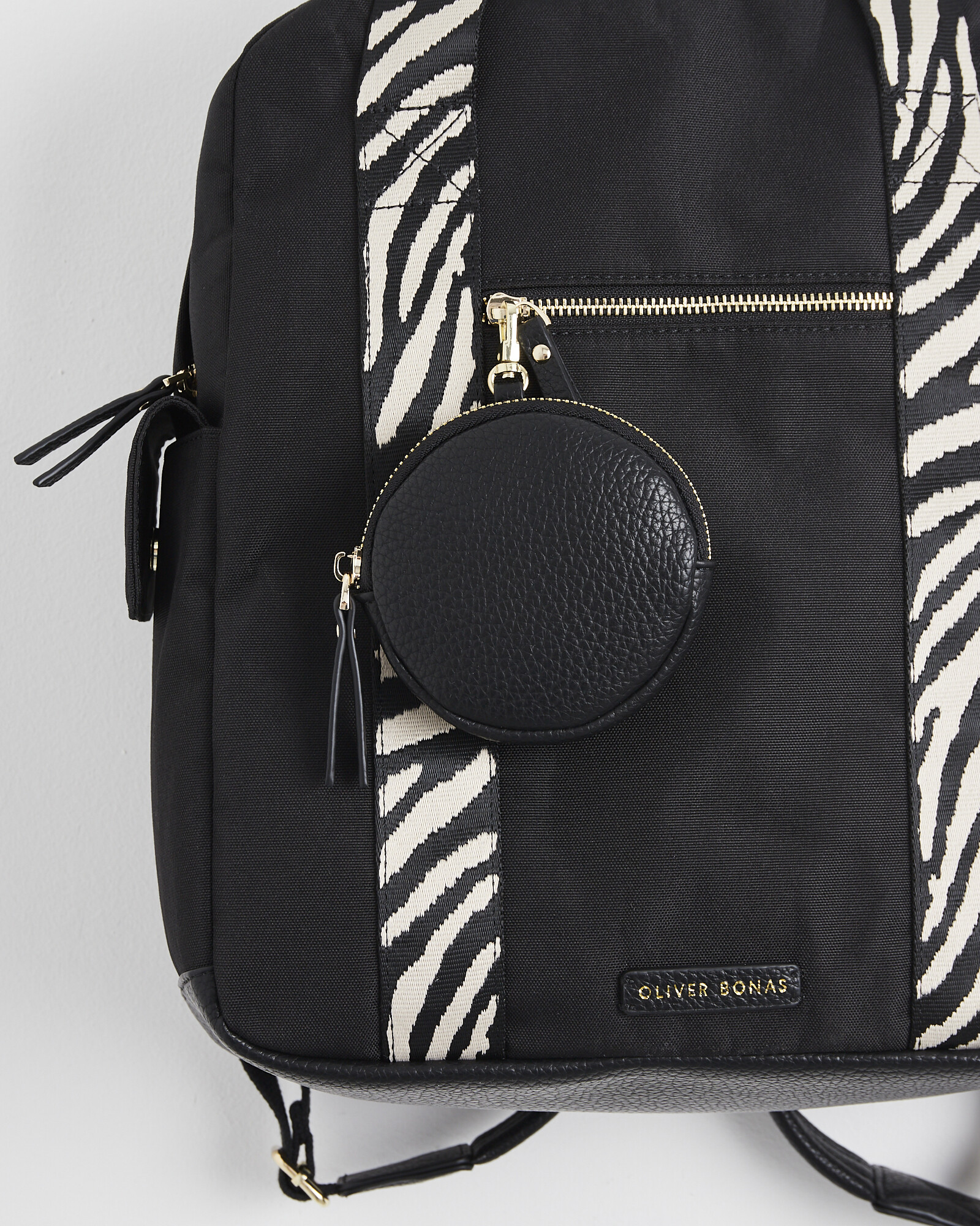 Olivia Zebra Print Black Backpack | Oliver Bonas
