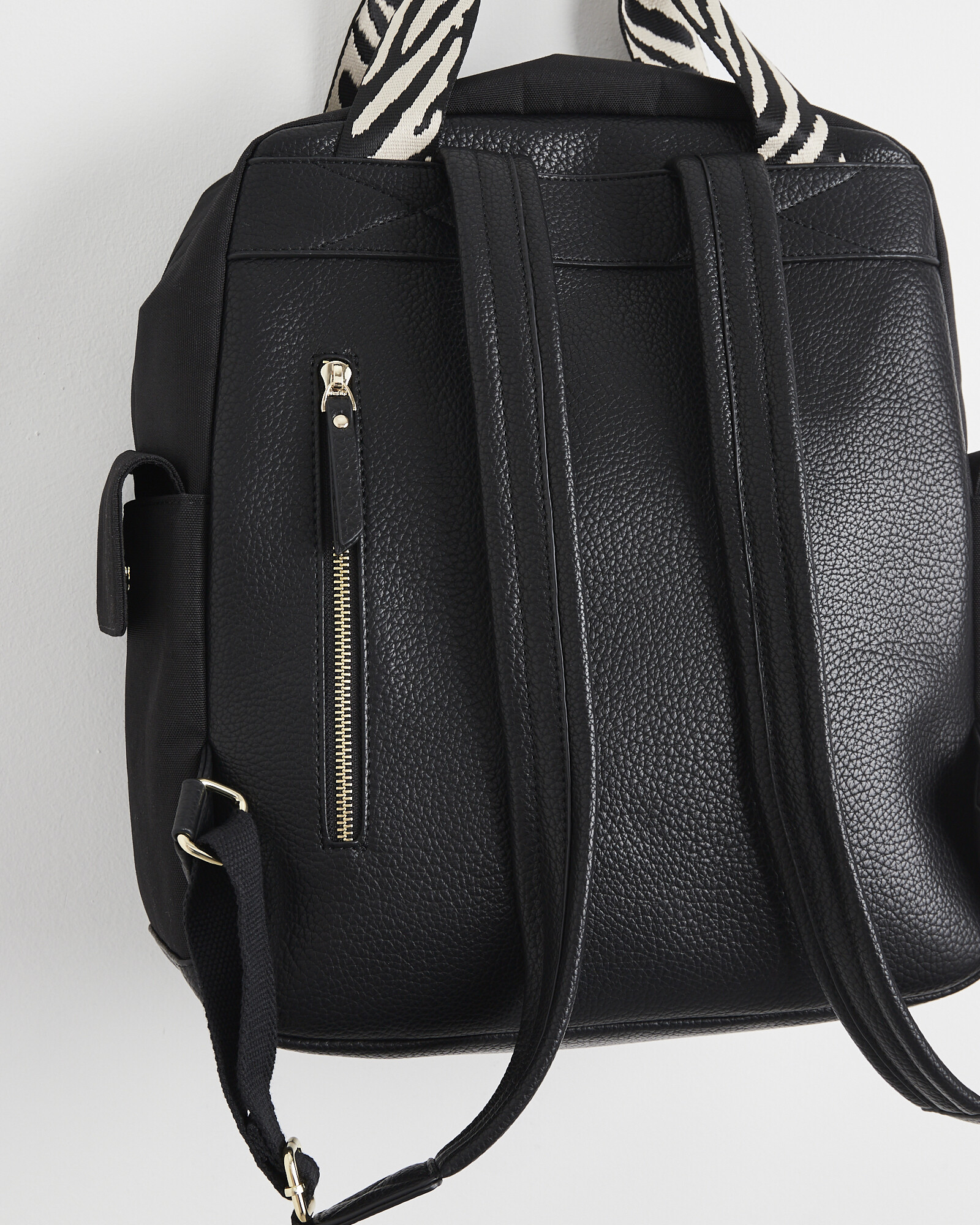 Olivia Zebra Print Black Backpack | Oliver Bonas