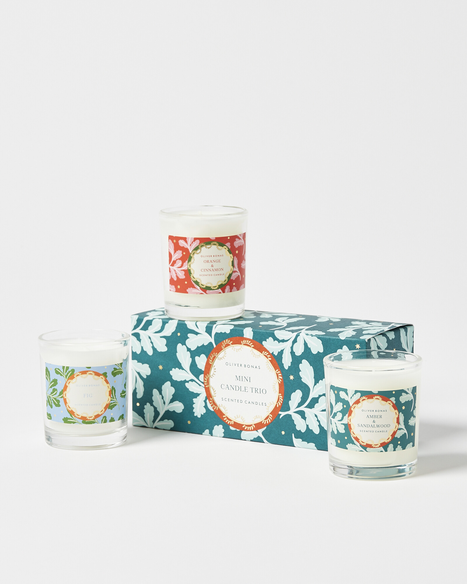 Christmas Oak Scented Candle Trio Set of Three | Oliver Bonas