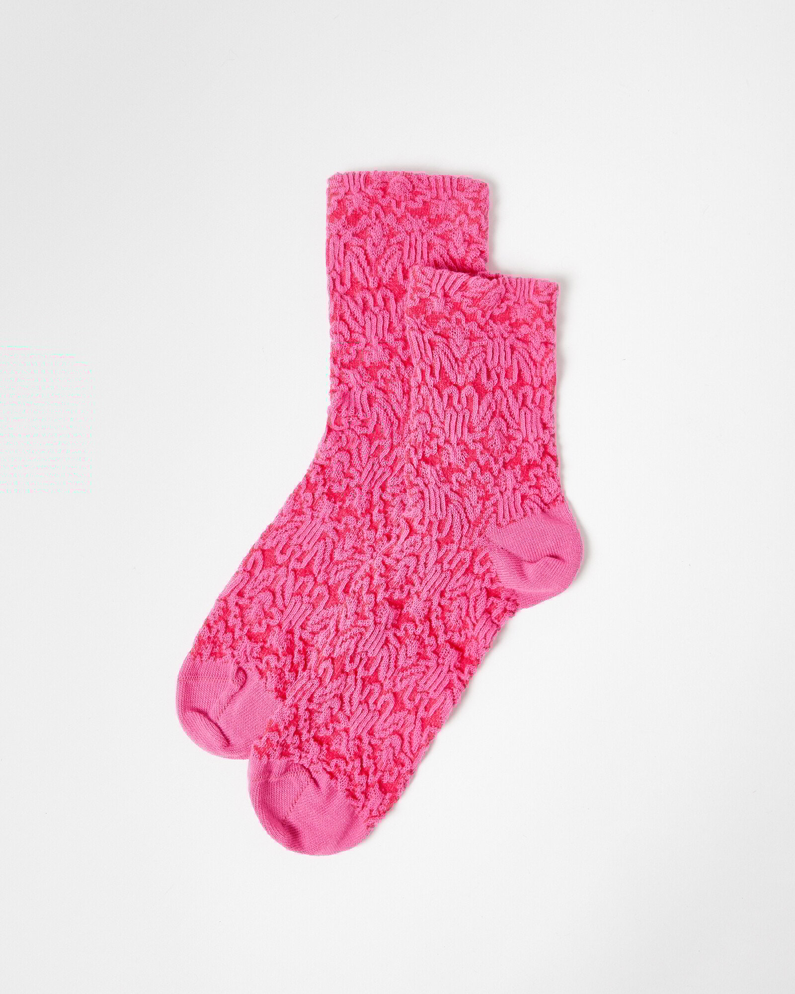 Textured Pink & Red Ankle Socks | Oliver Bonas