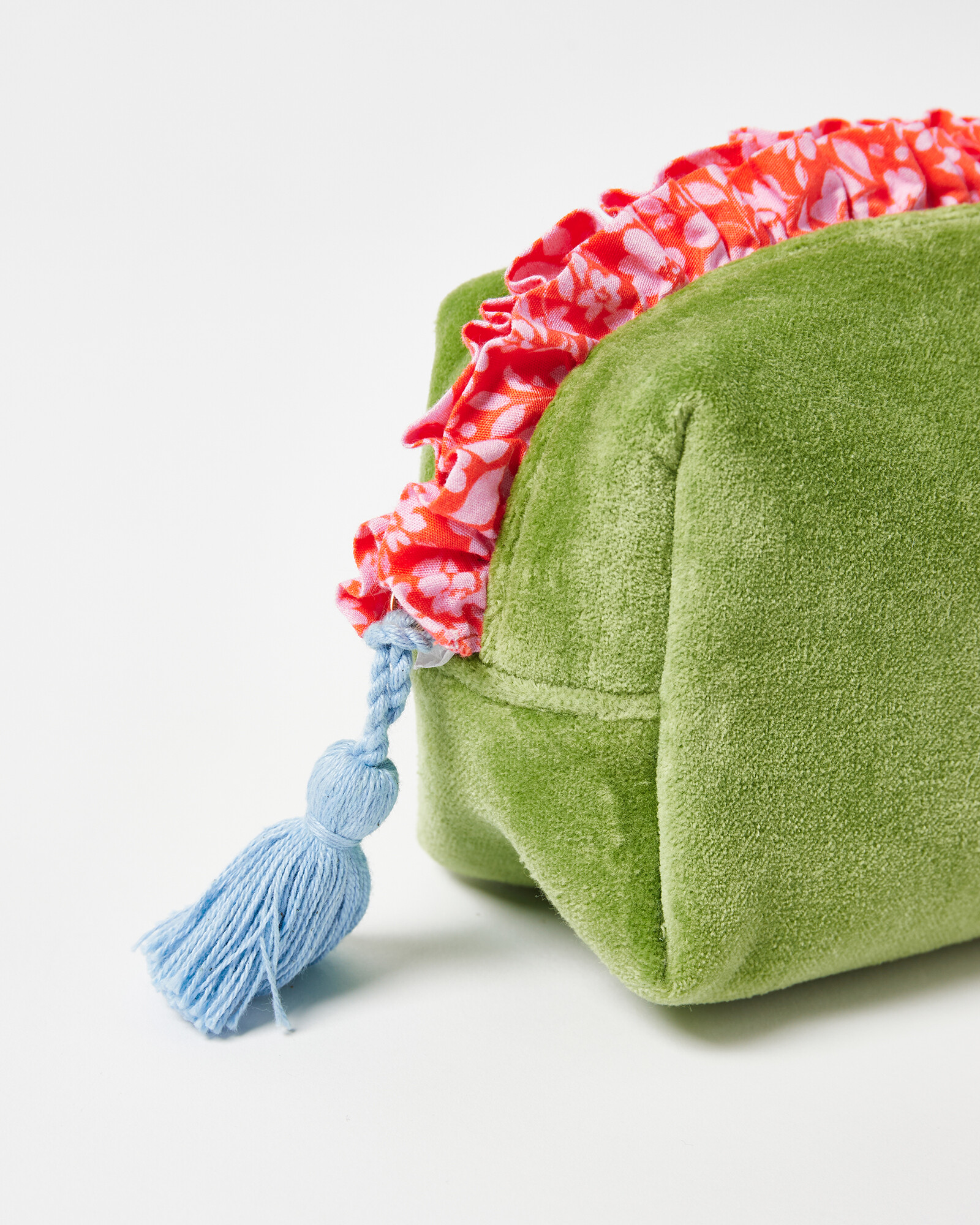 Lila Green Frill Makeup Bag | Oliver Bonas