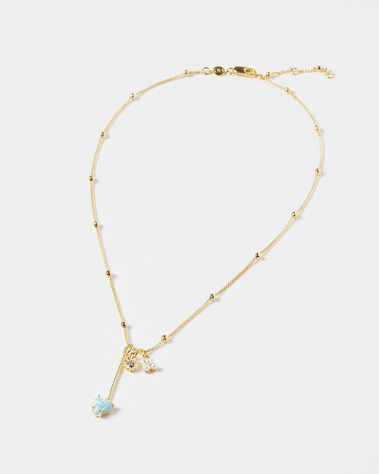 Ula Flower Pearl & Heart Gold Plated Pendant Necklace Pack of Three ...