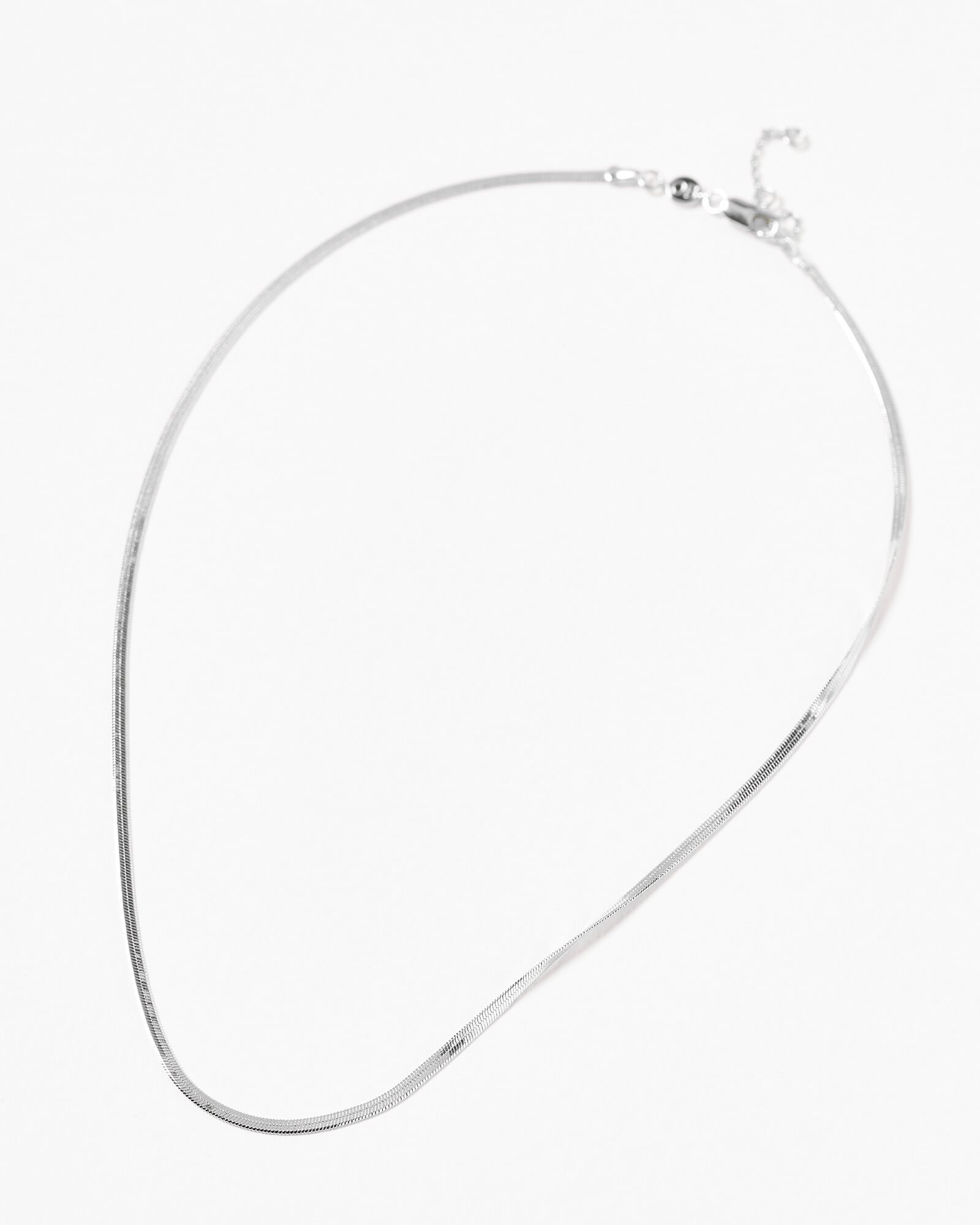Tide Skinny Silver Snake Chain Necklace | Oliver Bonas