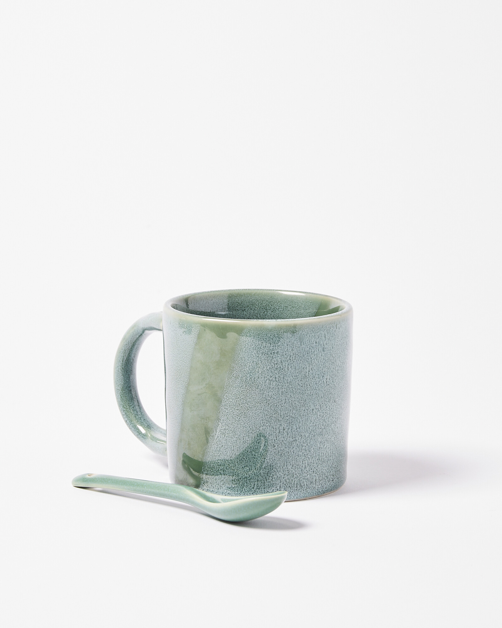 Olive Ceramic Mug & Spoon | Oliver Bonas