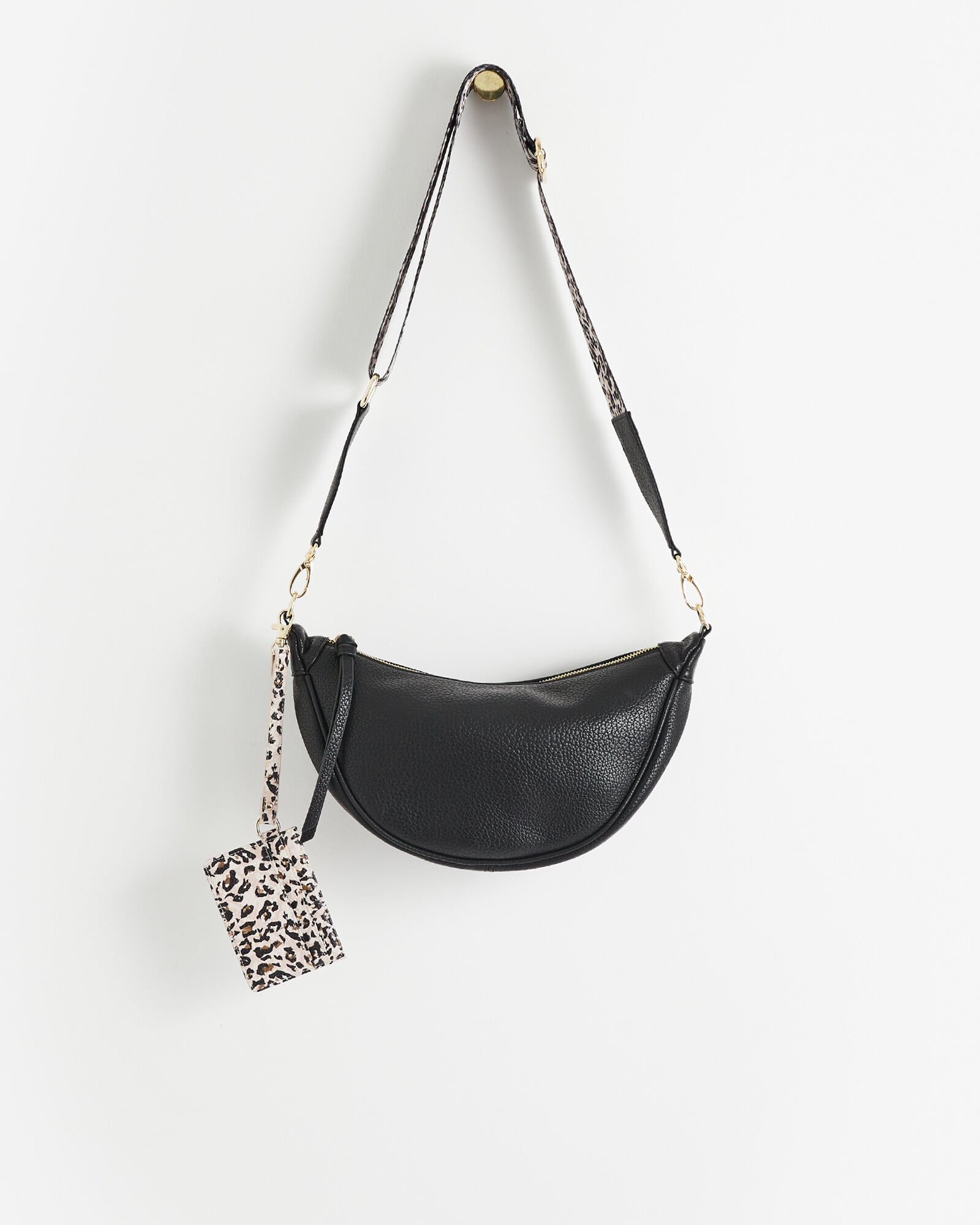 Betty Leopard Print Slouch Semi Circle Belt Bag | Oliver Bonas