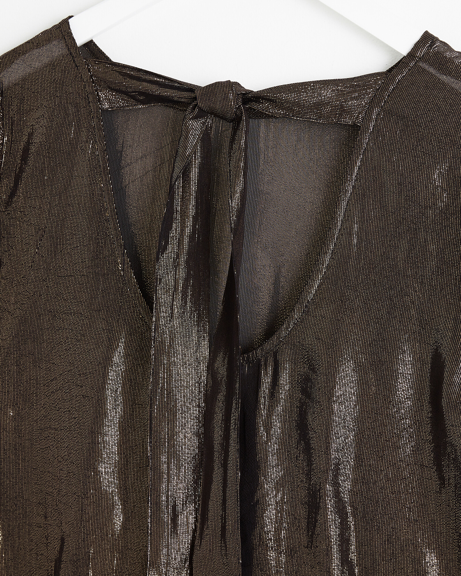 Metallic Tie Back Bronze Blouse | Oliver Bonas