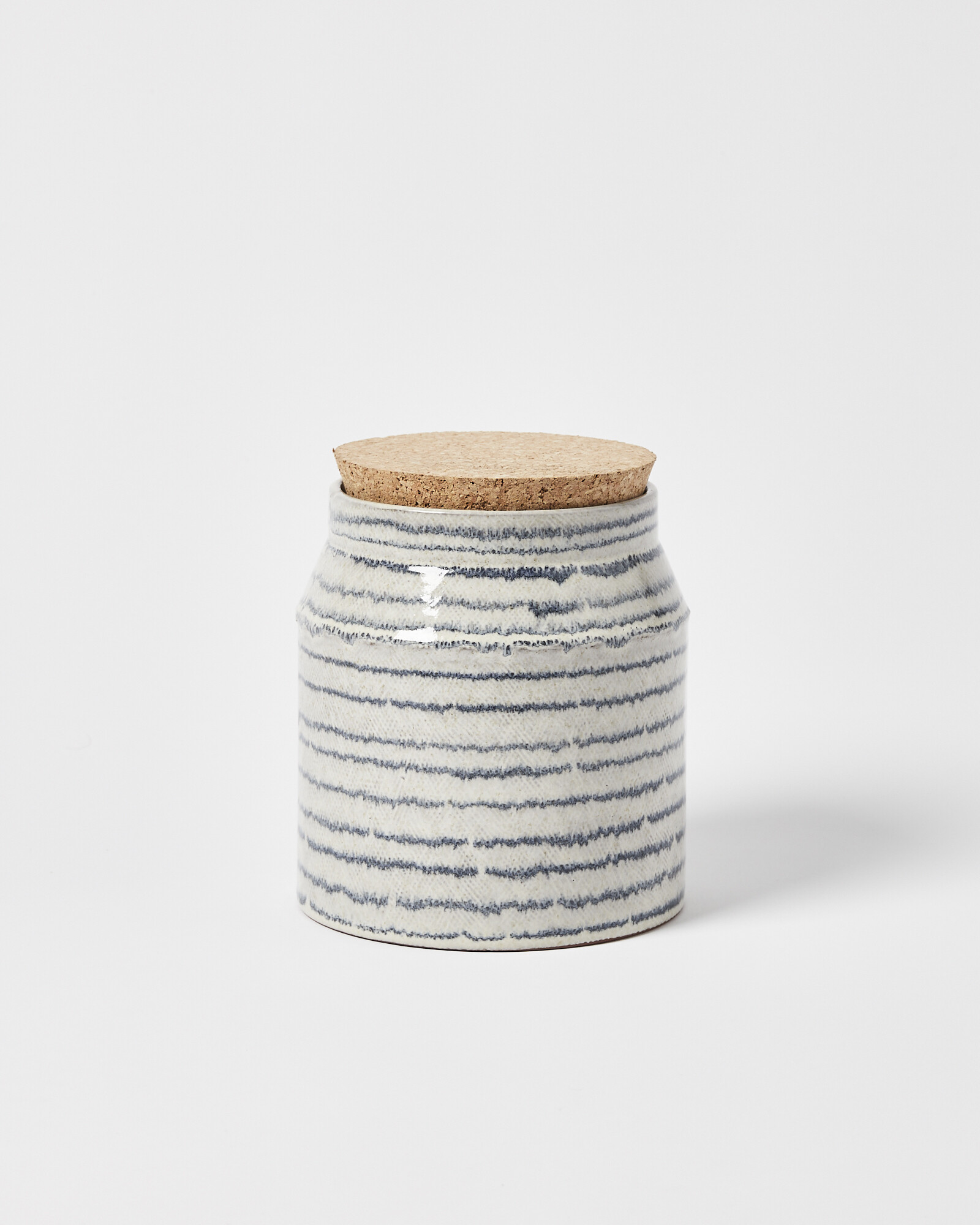 Nera Blue Stripe Storage Jar | Oliver Bonas