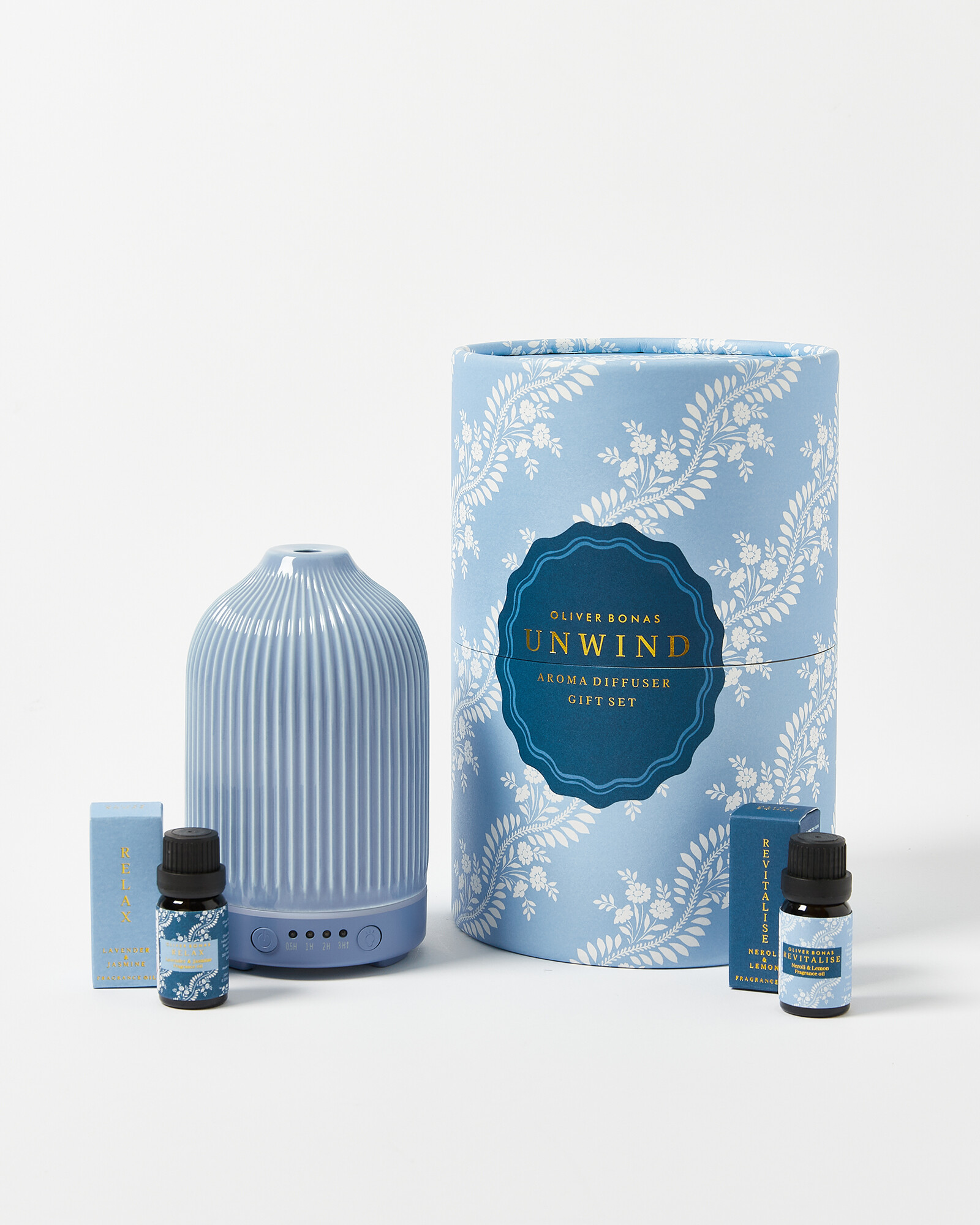 Dolores Blue Ceramic Aroma Diffuser & Set of Two Fragrance Oils | Oliver Bonas