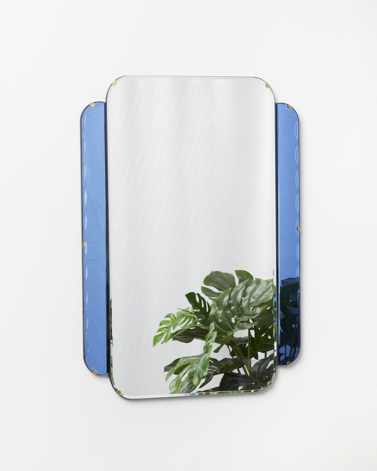 Clément Blue Glass Rectangular Wall Mirror | Oliver Bonas