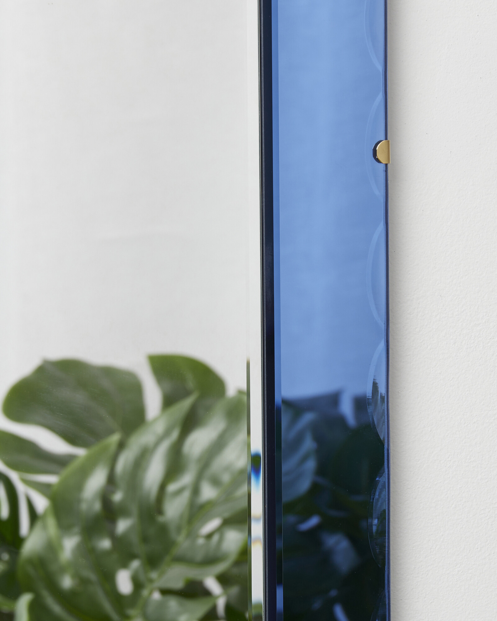 Clément Blue Glass Rectangular Wall Mirror | Oliver Bonas