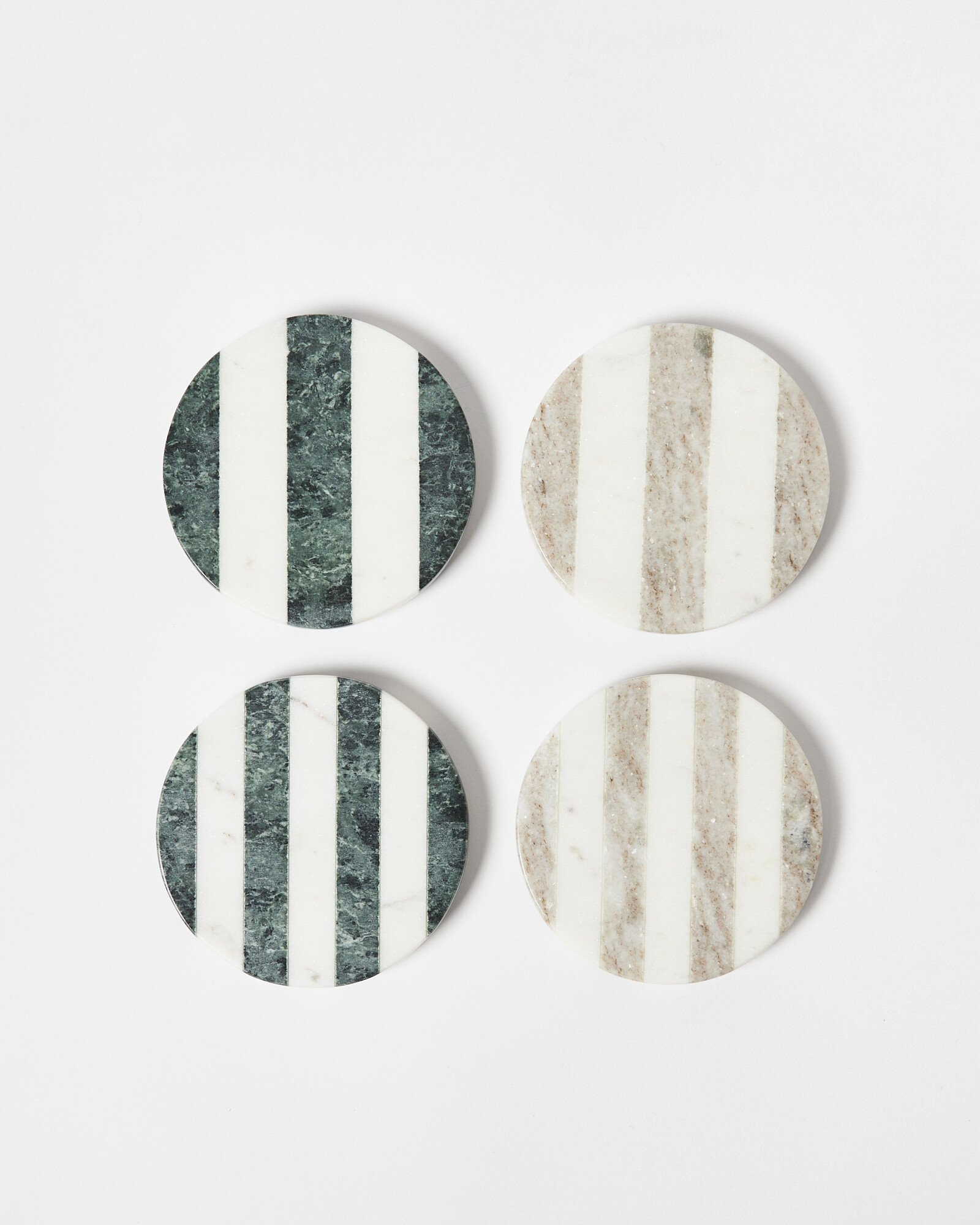 Anjo Stripe Marble Coasters | Oliver Bonas