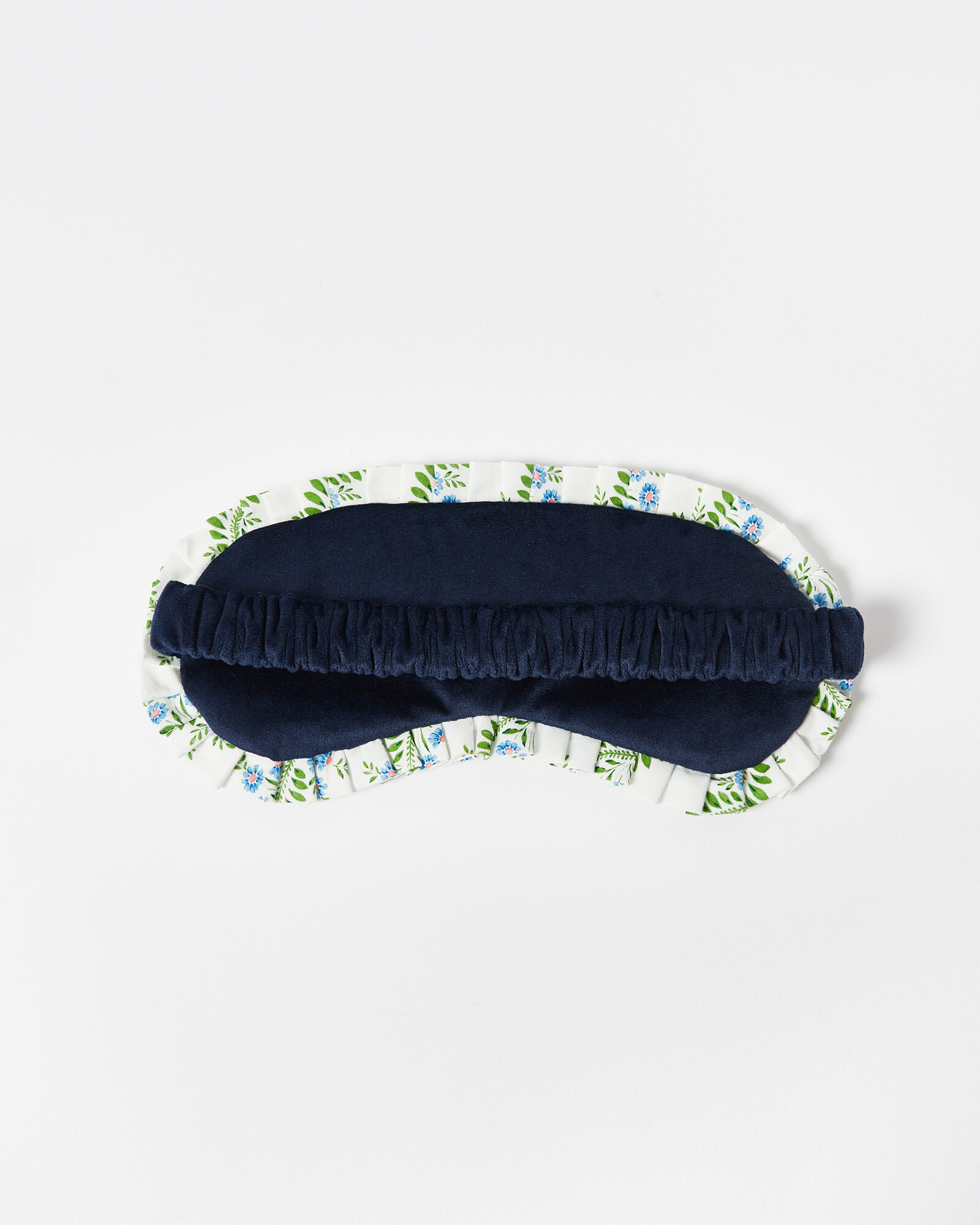 Bonne Nuit Frill White & Green Sleep Eye Mask | Oliver Bonas