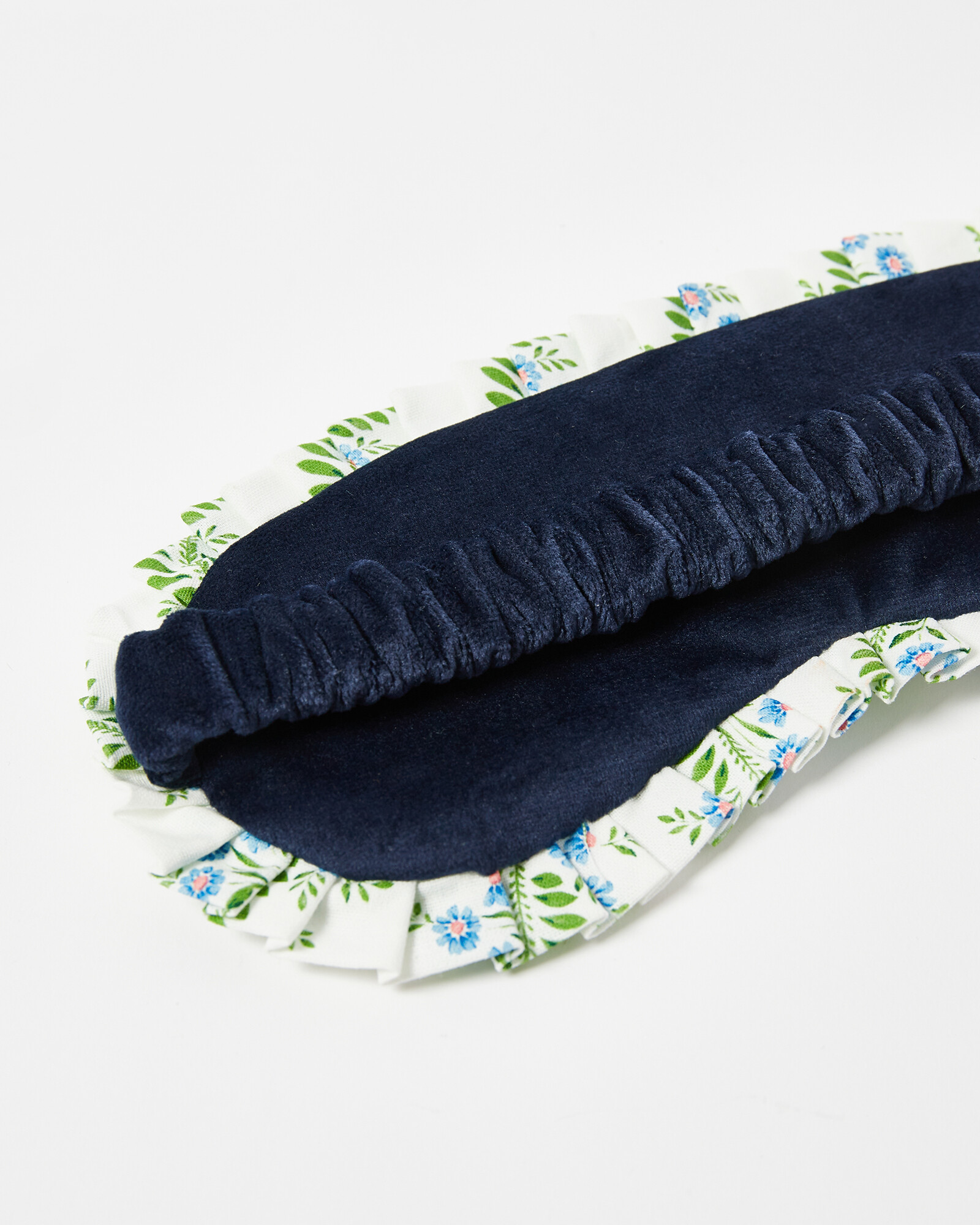 Bonne Nuit Frill White & Green Sleep Eye Mask | Oliver Bonas