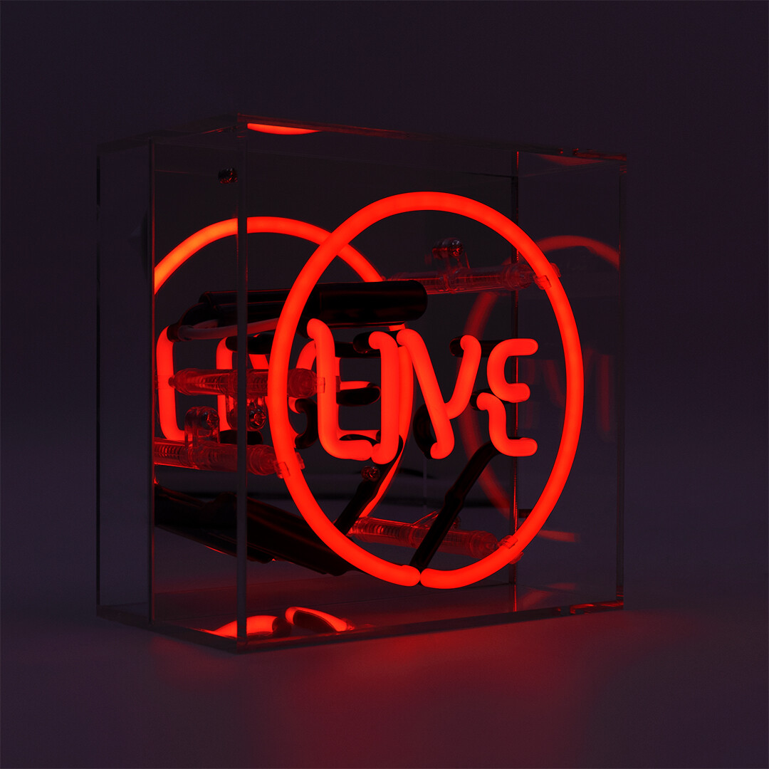 Live Red Glass Neon Sign | Oliver Bonas