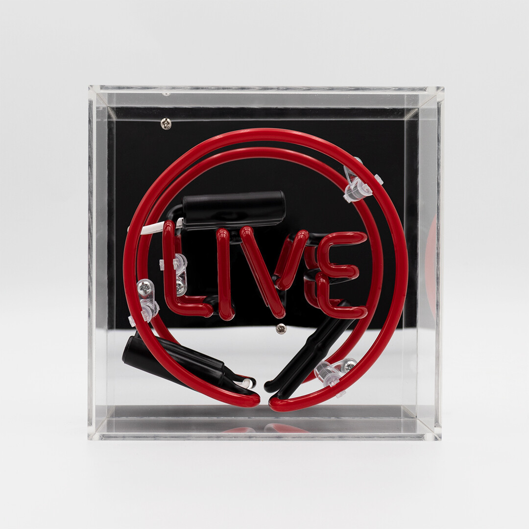 Live Red Glass Neon Sign | Oliver Bonas