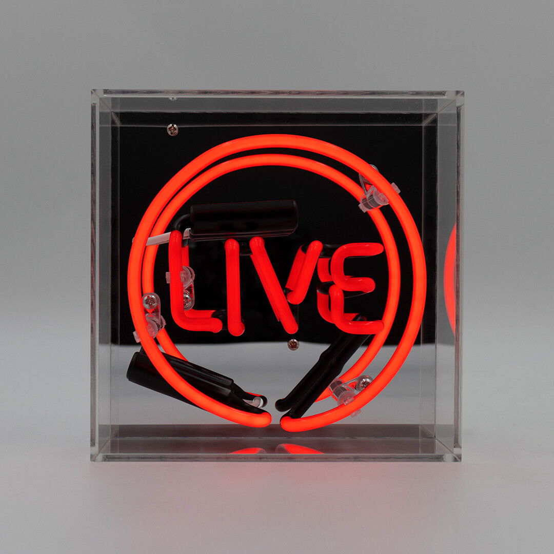 Live Red Glass Neon Sign | Oliver Bonas
