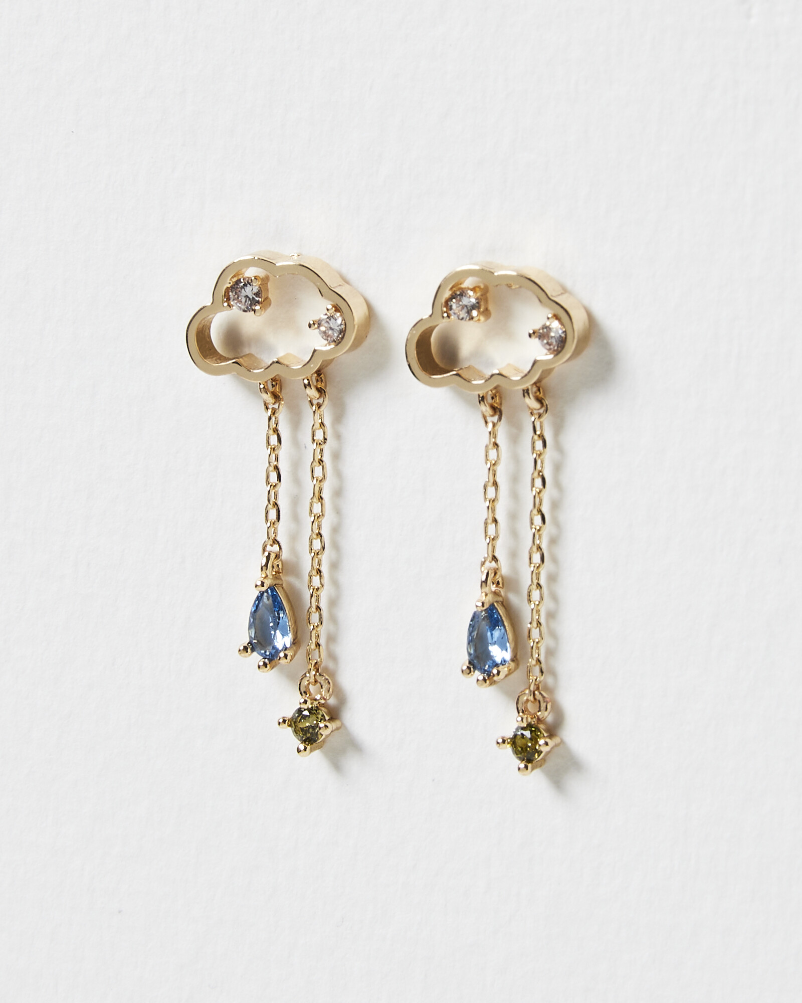 Ida Cloud & Raindrop Cubic Zirconia Stud Earrings | Oliver Bonas