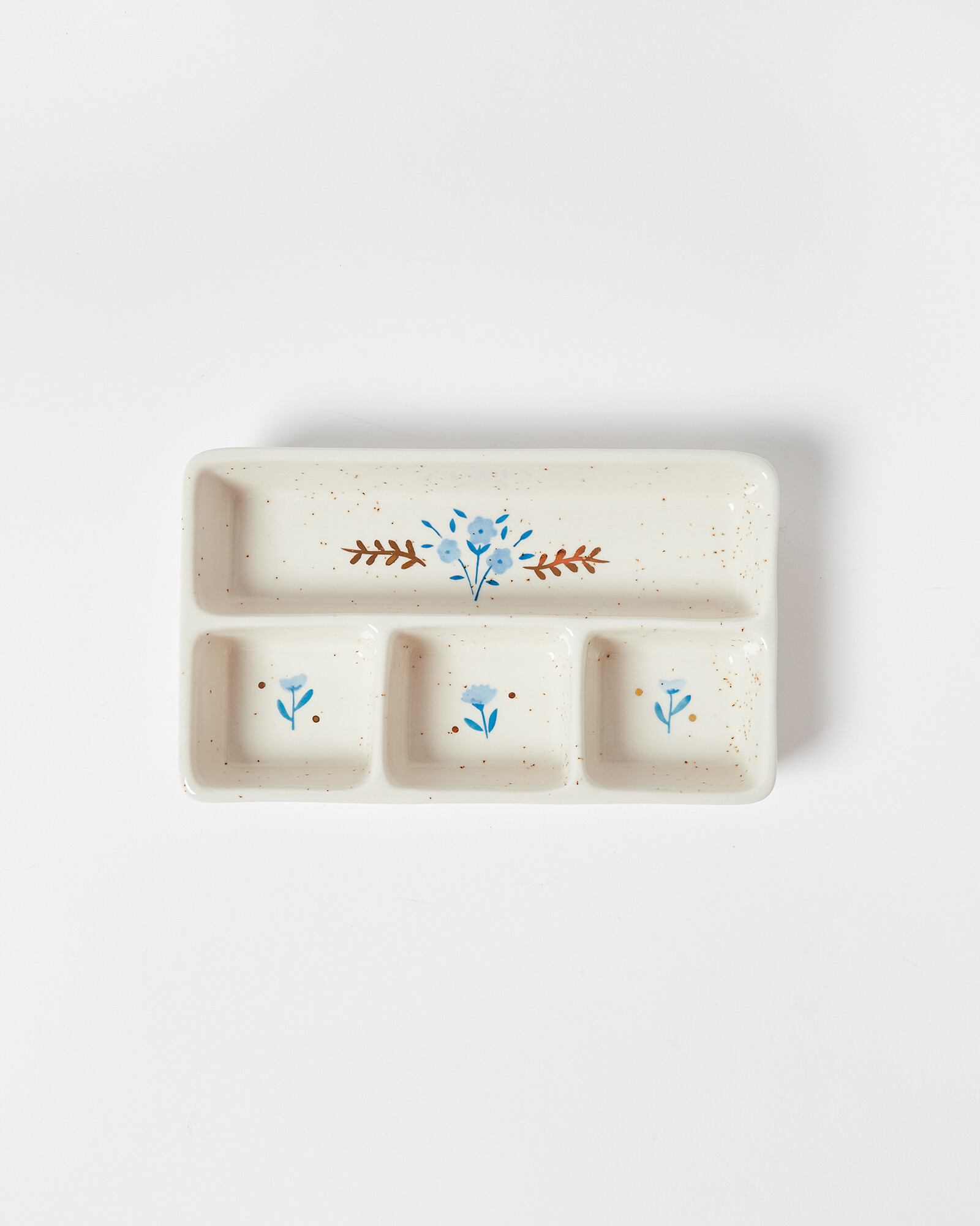 Loretta White & Blue Ceramic Tray Medium | Oliver Bonas