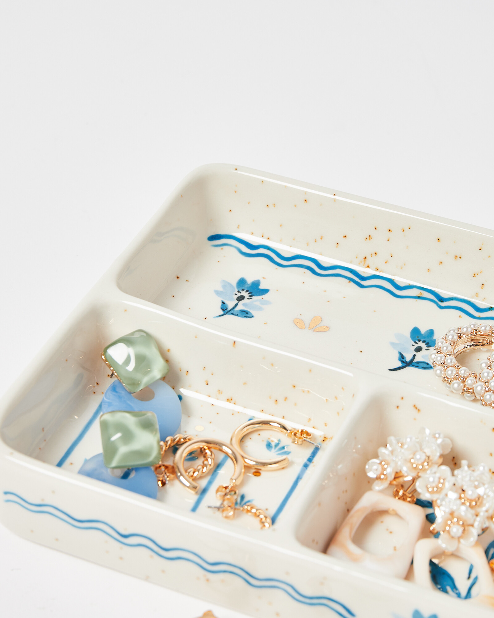 Loretta Blue Ceramic Tray Large | Oliver Bonas