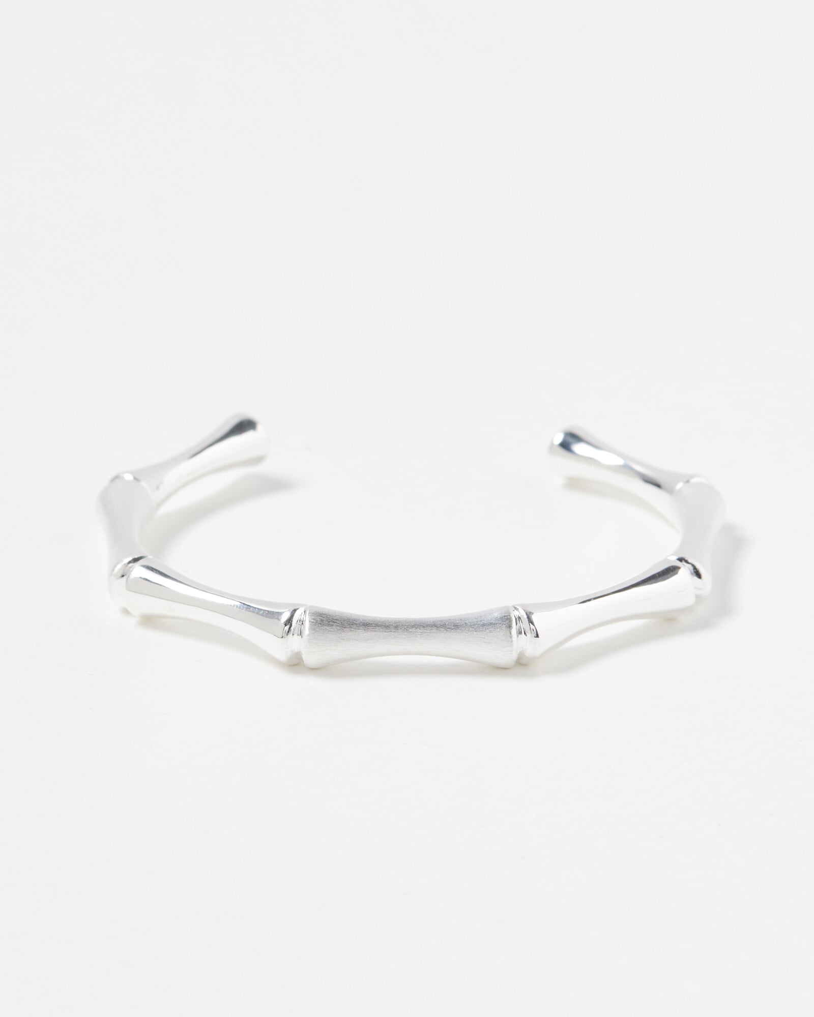 Gemini Disco Bamboo Silver Plated Cuff Bangle | Oliver Bonas
