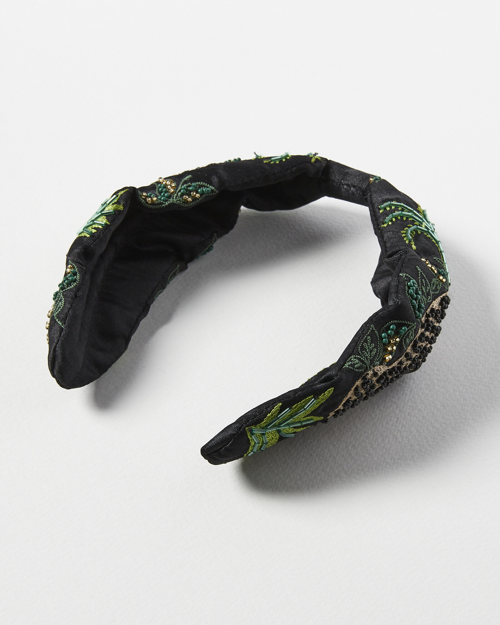 Apollo Leopard Embroidered Knot Headband | Oliver Bonas