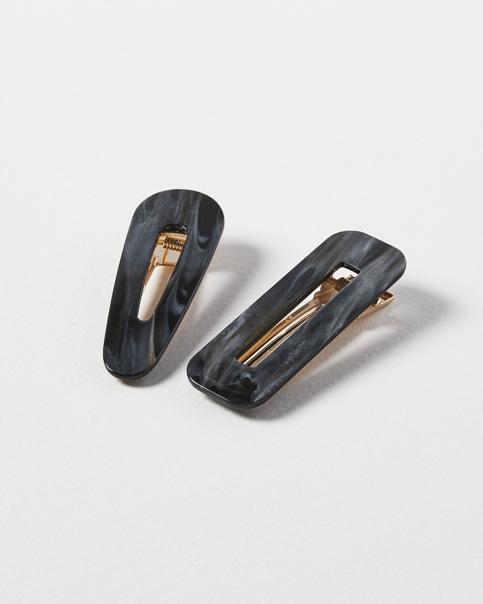 Mira Black & Grey Hair Clips Pack Of Two | Oliver Bonas