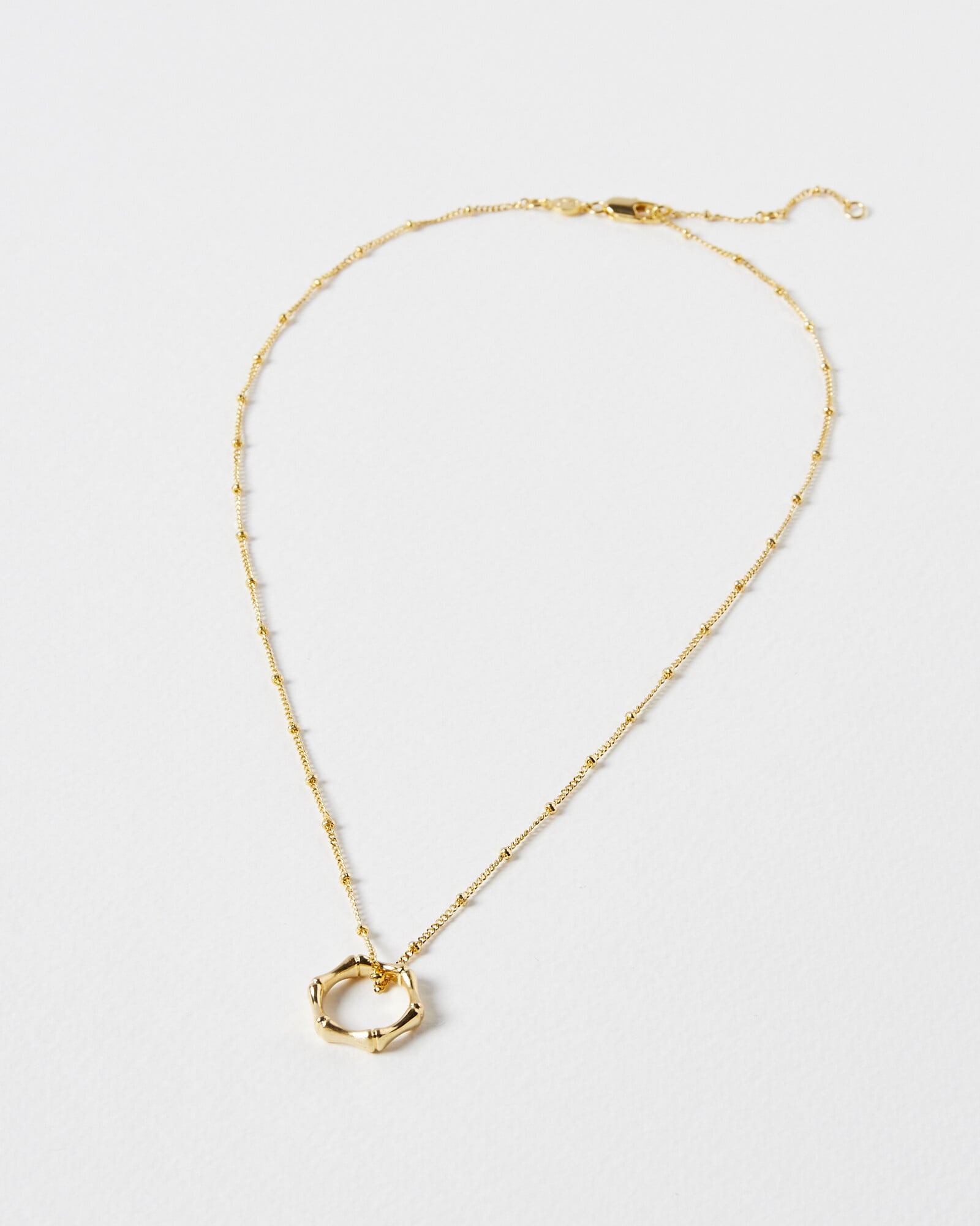 Gemini Disco Bamboo Gold Plated Pendant Necklace | Oliver Bonas
