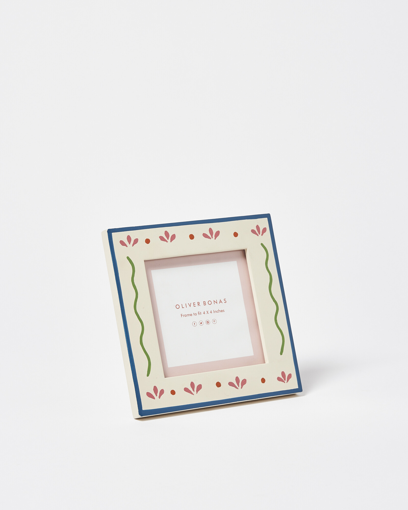 Millicent Hand Painted White Wooden Photo Frame 4x4" | Oliver Bonas