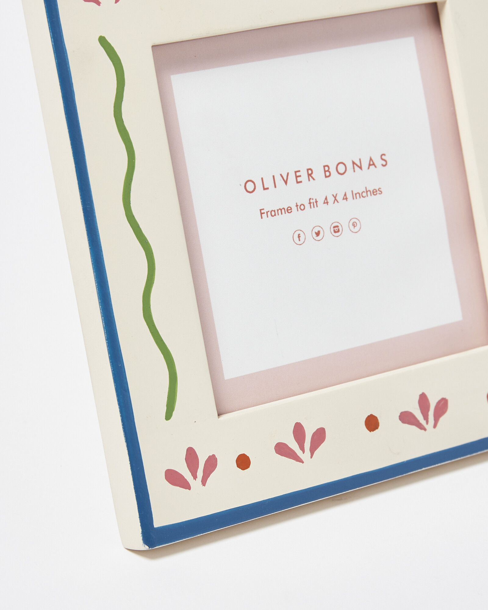Millicent Hand Painted White Wooden Photo Frame 4x4" | Oliver Bonas
