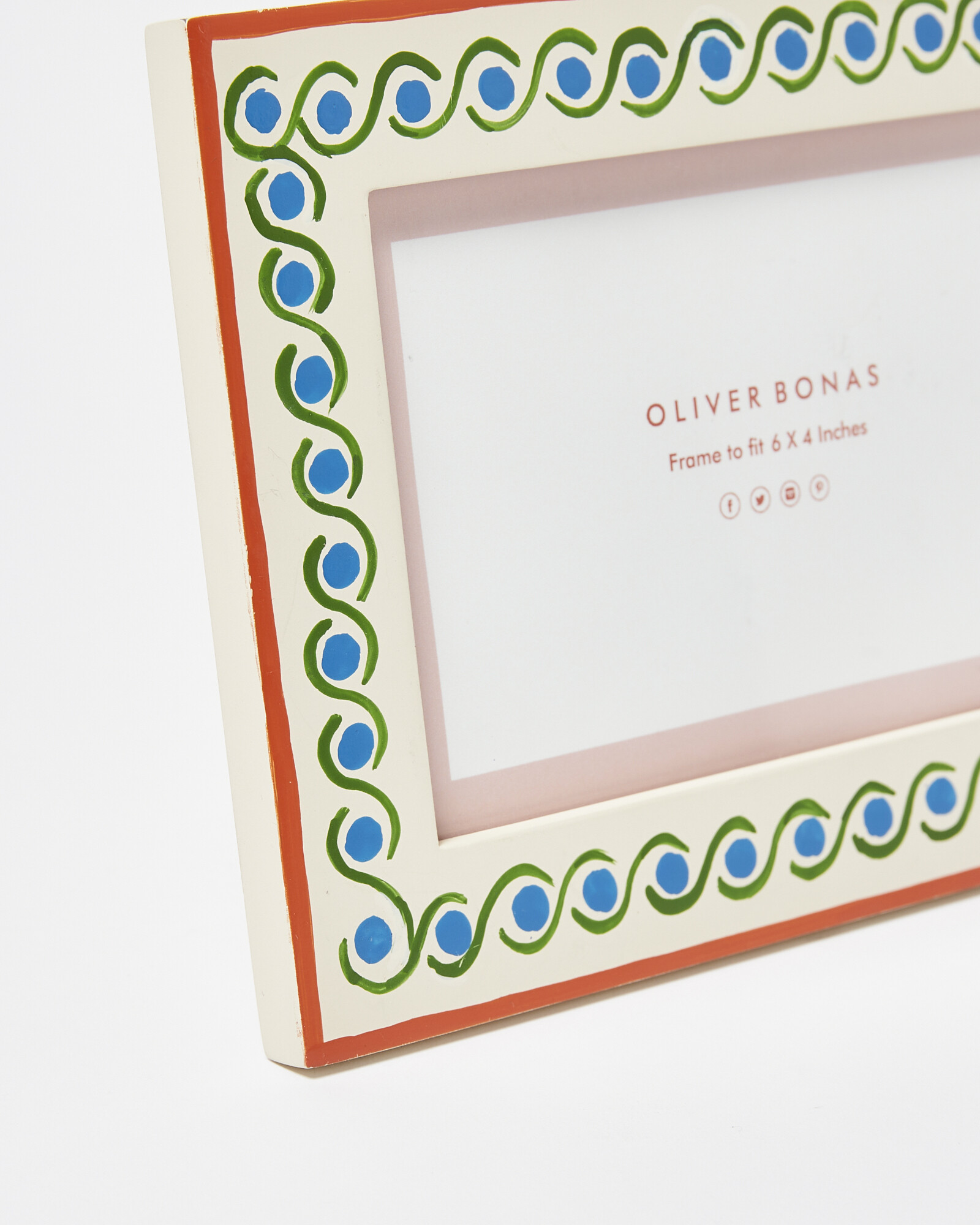 Millicent Hand Painted White Wooden Photo Frame 4x6" | Oliver Bonas