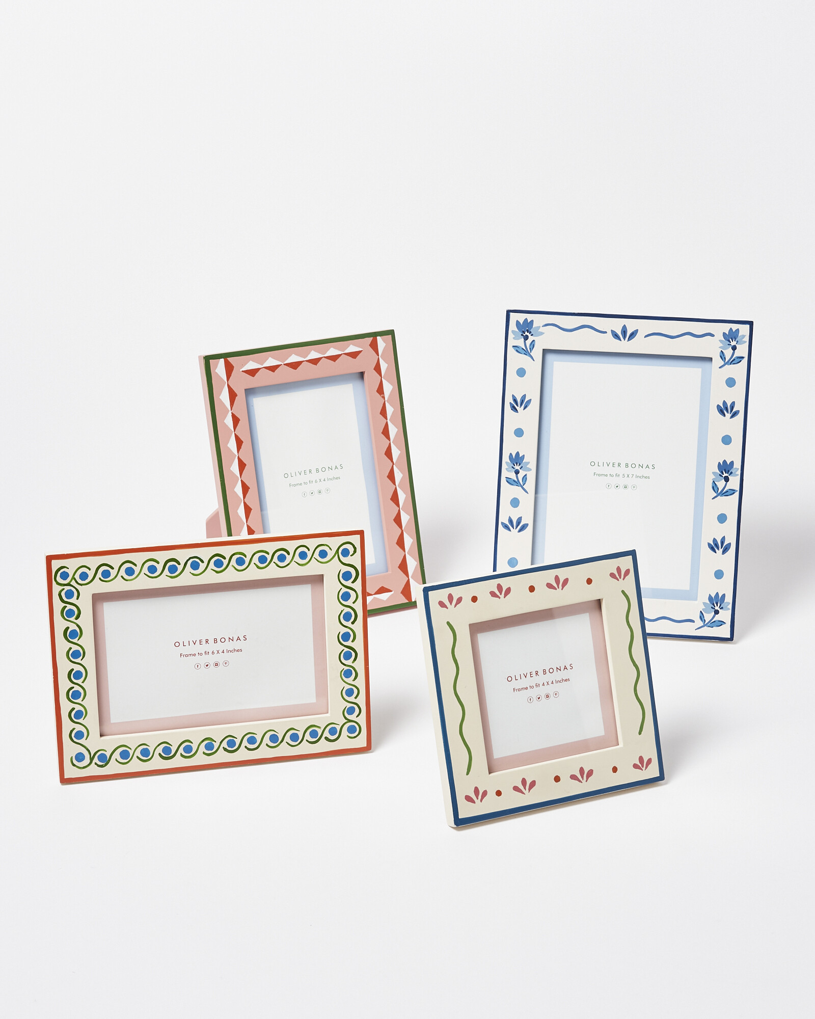 Millicent Hand Painted Pink Wooden Photo Frame 6x4" | Oliver Bonas