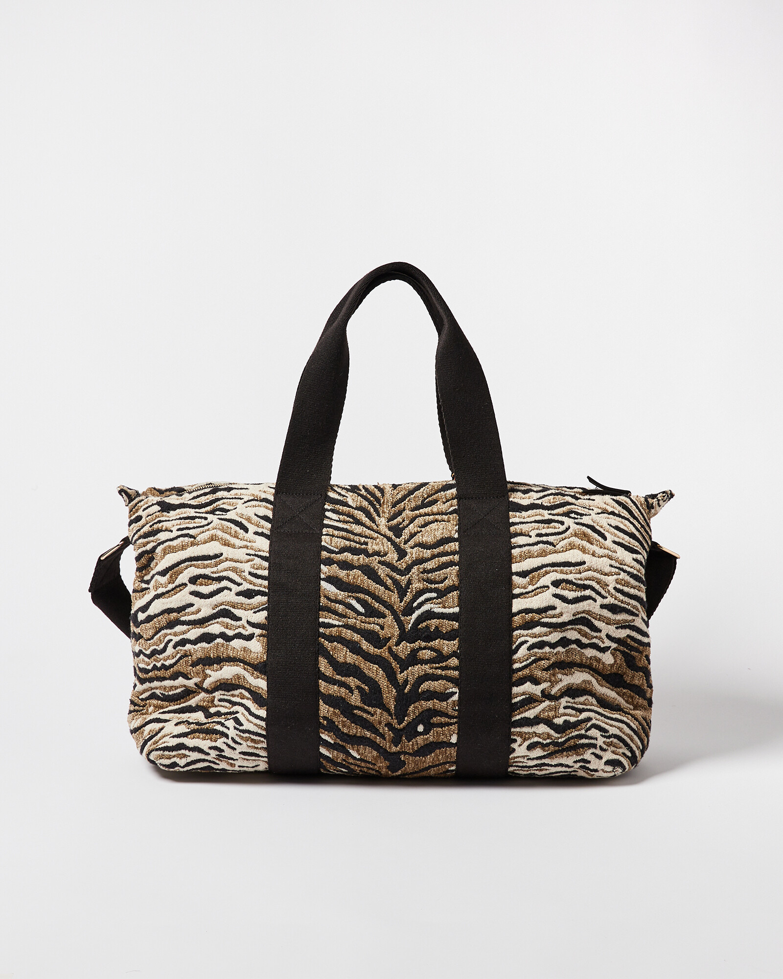 Textured Zebra Print Black Weekend Bag | Oliver Bonas