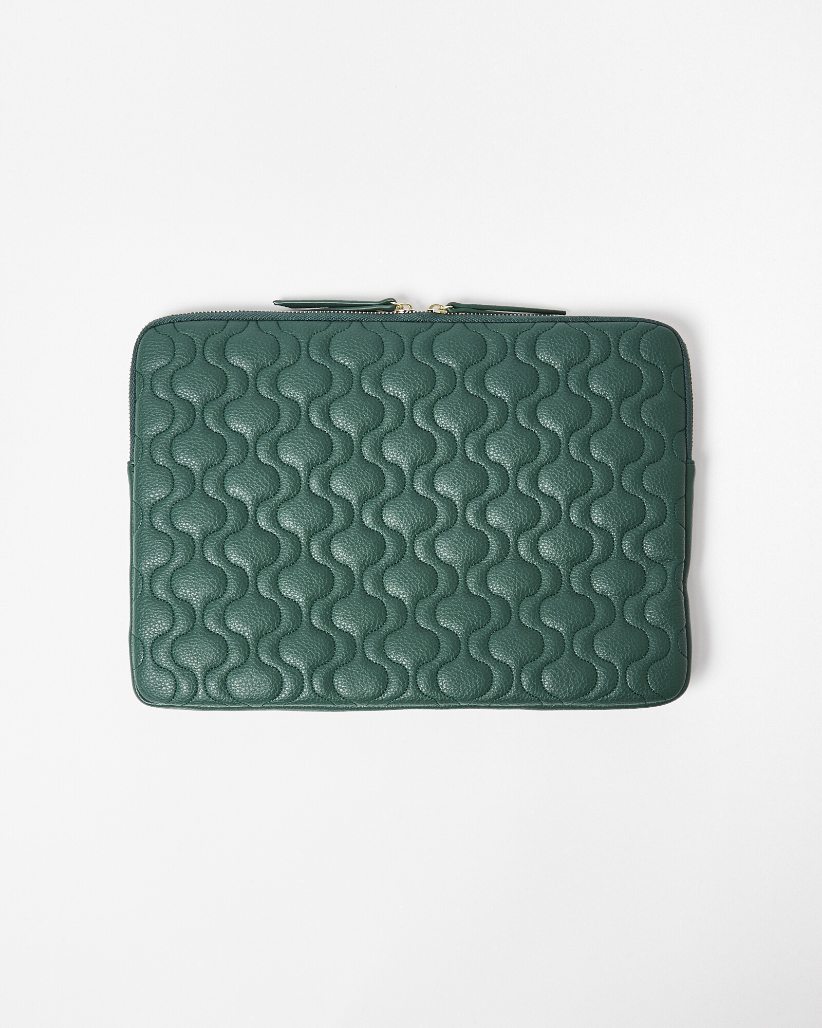 60's Curved Stitch Green Laptop Case | Oliver Bonas