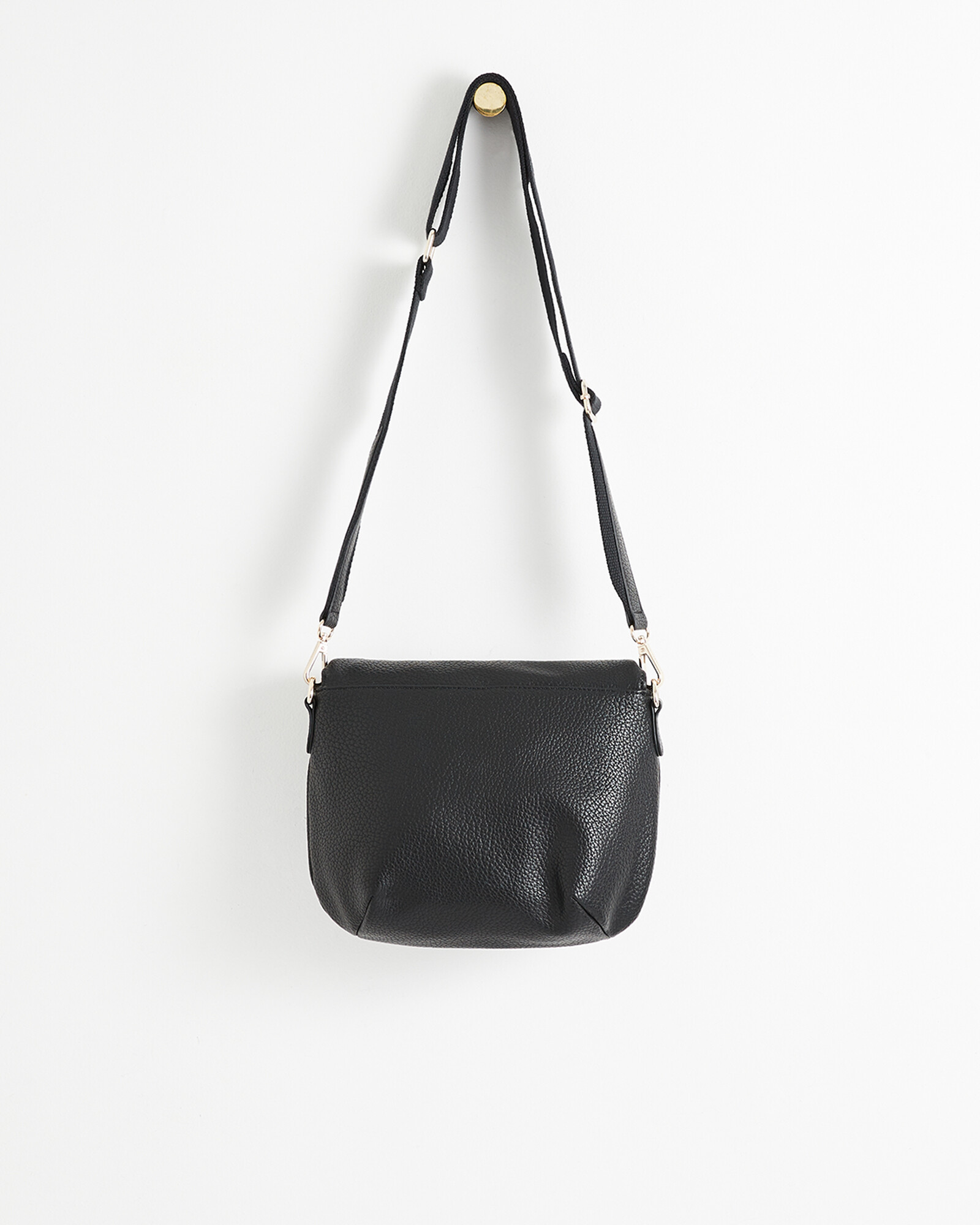 Stitch Detail Clam Clasp Black Crossbody Bag | Oliver Bonas
