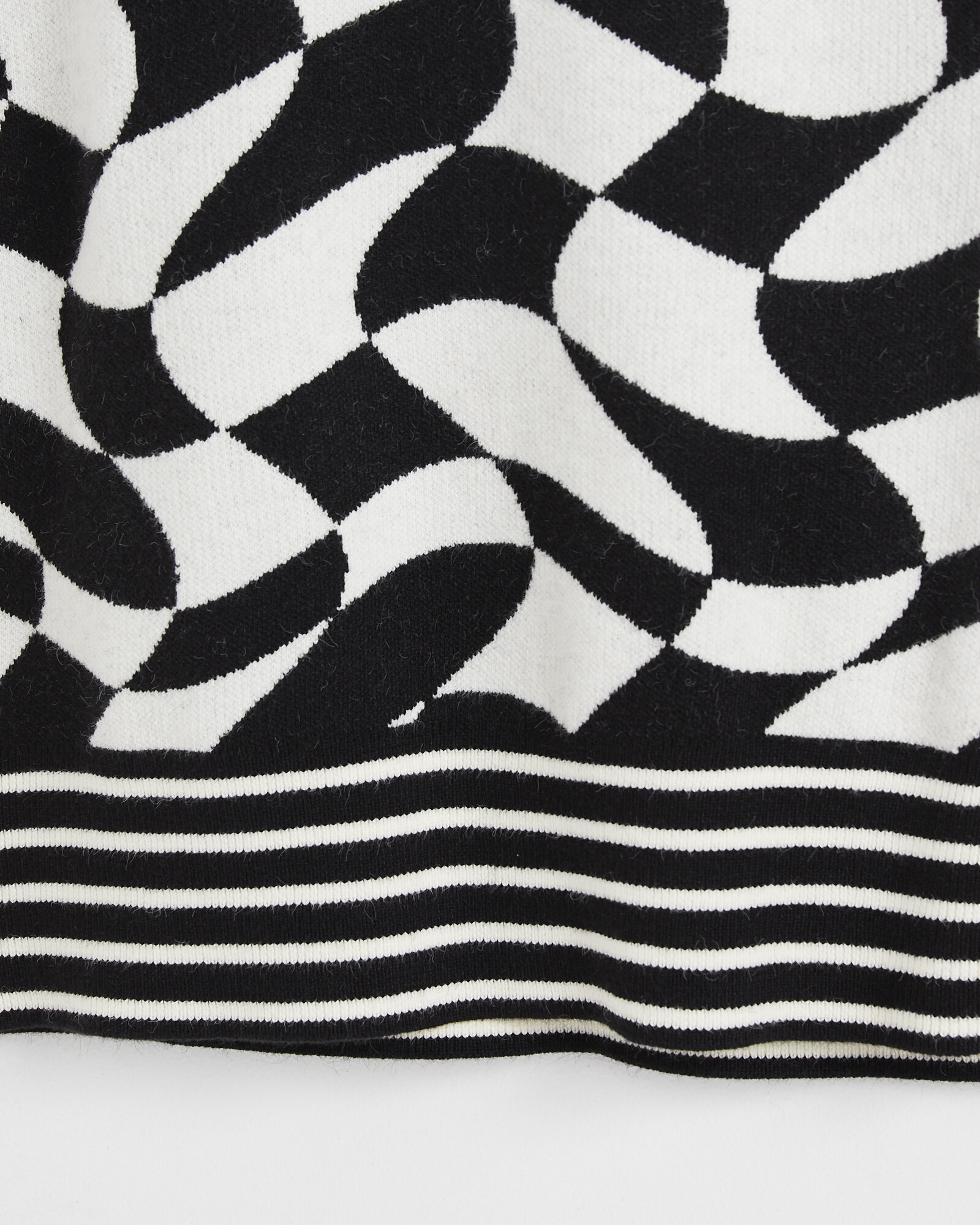 Warped Checkerboard Black & White Vest Top | Oliver Bonas